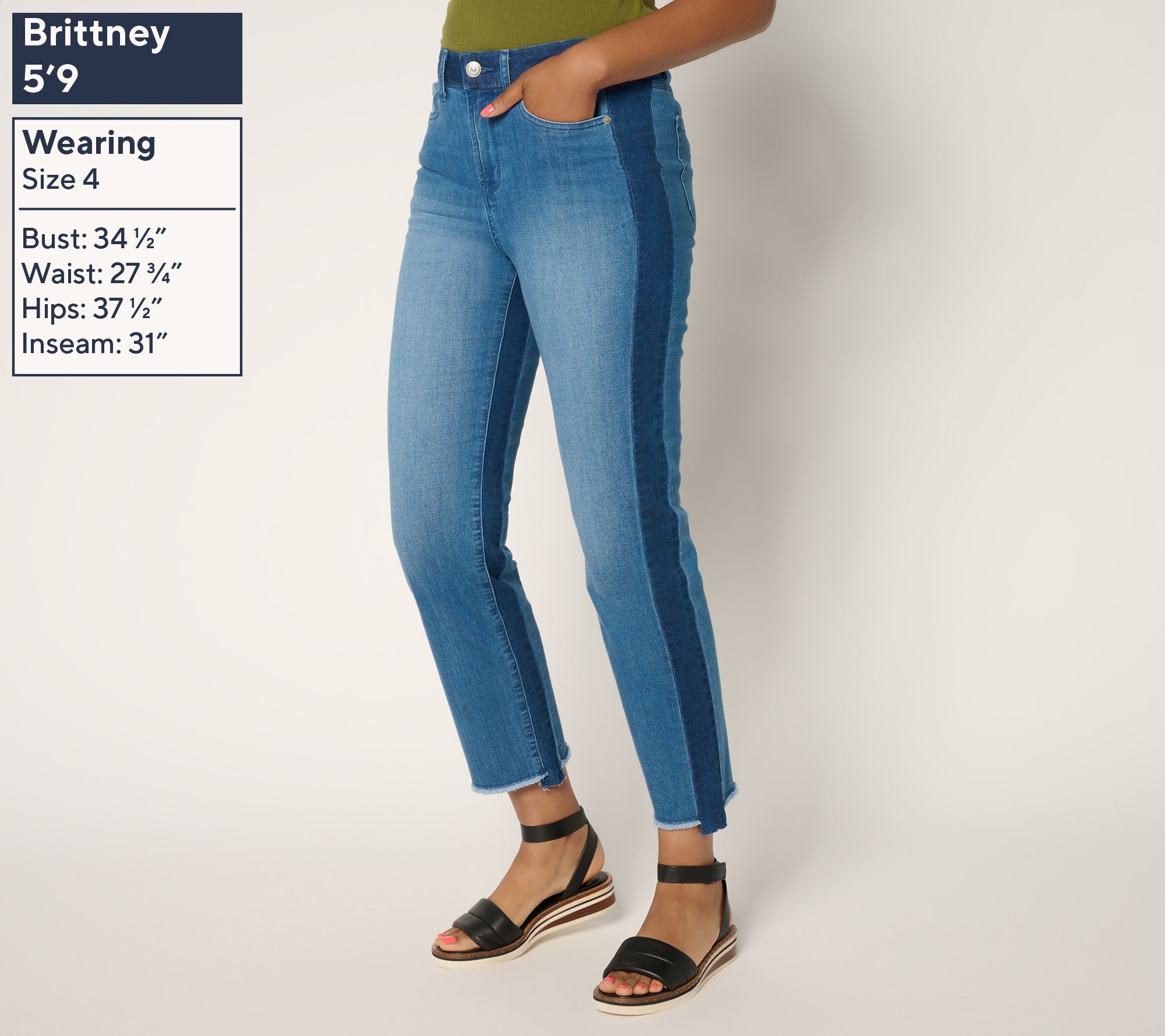 "As Is" LOGO by Lori Goldstein Reg Indigo Straight Leg Ankle Jeans ...