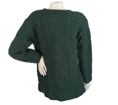 Aran Craft Merino Wool Crewneck Tunic Sweater - QVC.com