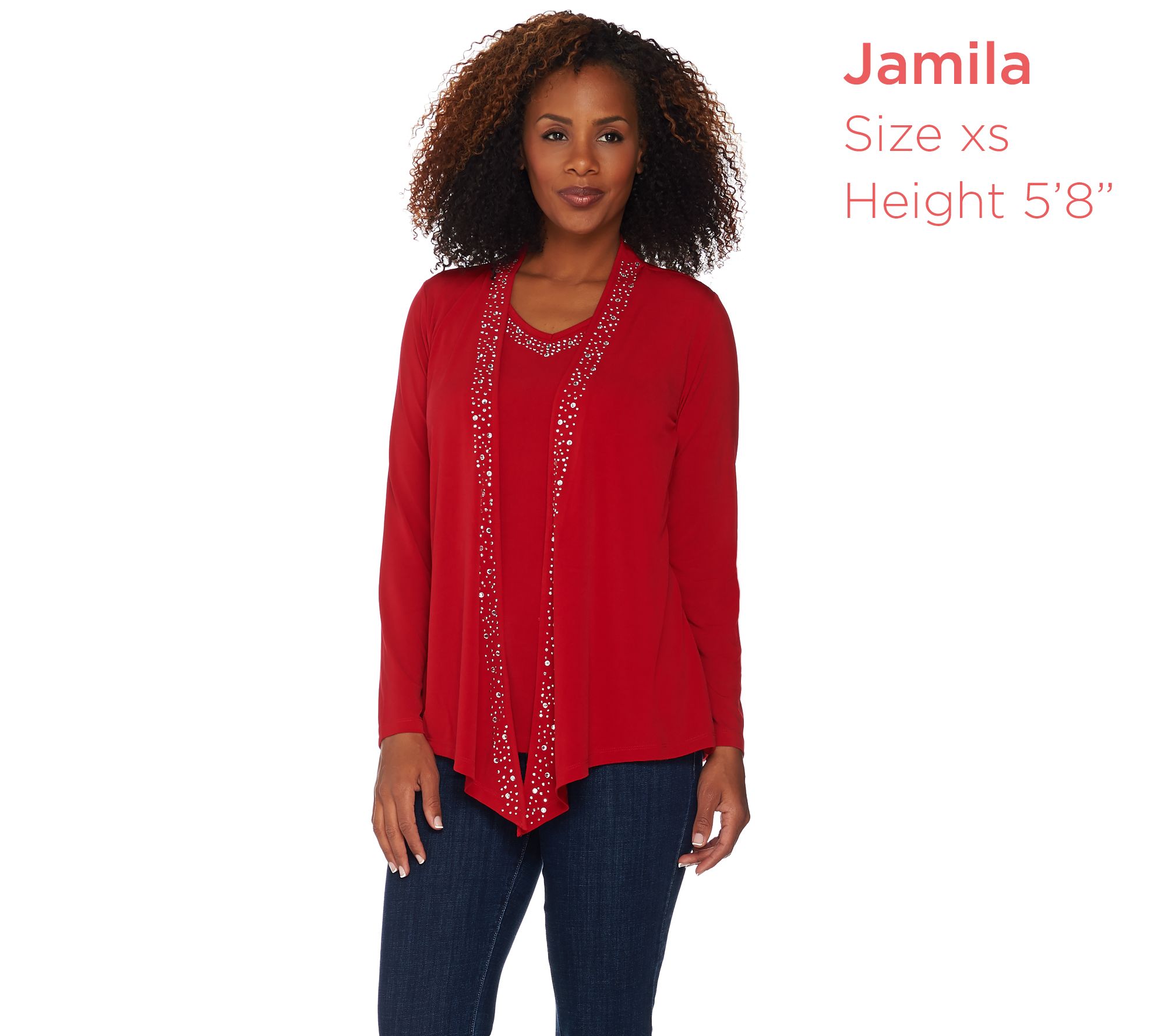 Quacker Factory Rhinestone Embellished Knit Duet Duet - QVC.com