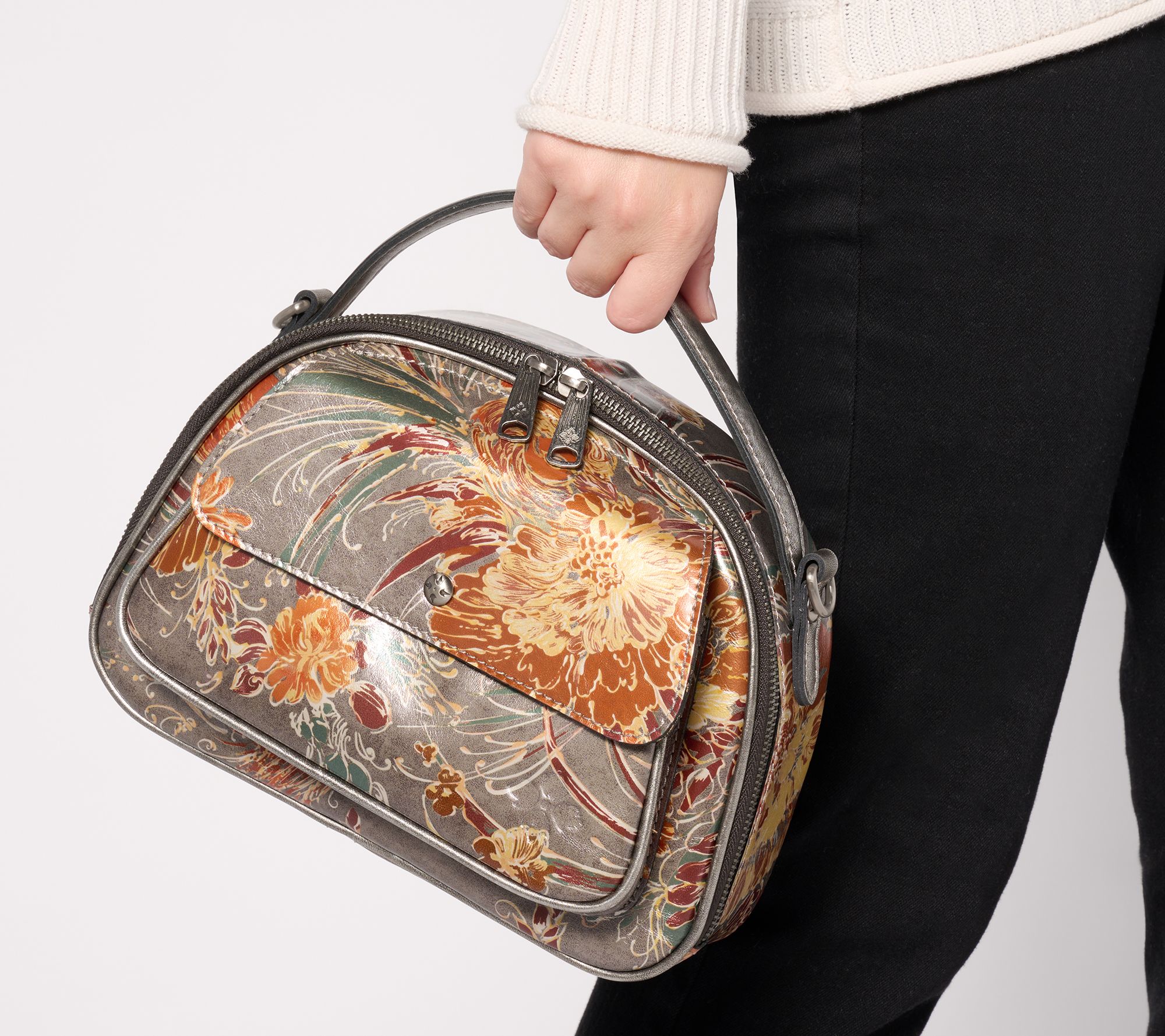 "As Is" Patricia Nash Leather Marta Top Handle Crossbody - QVC.com