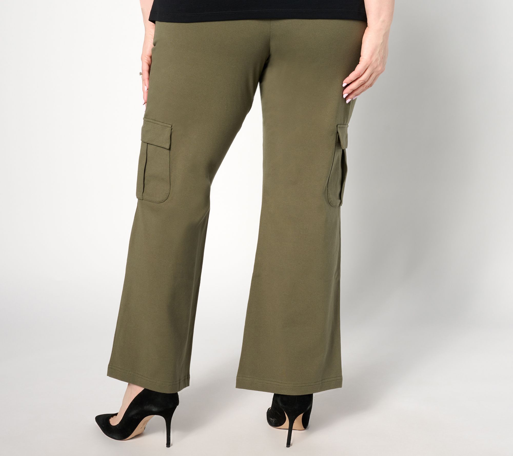 "As Is" Women with Control Petite Tummy Control Bootcut Cargo Trousers ...
