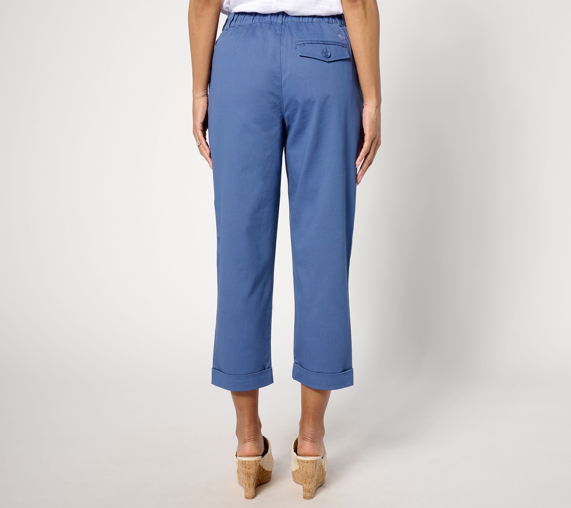 "As Is" Joan Rivers Signature Twill Petite Straight Leg Crop Pants ...
