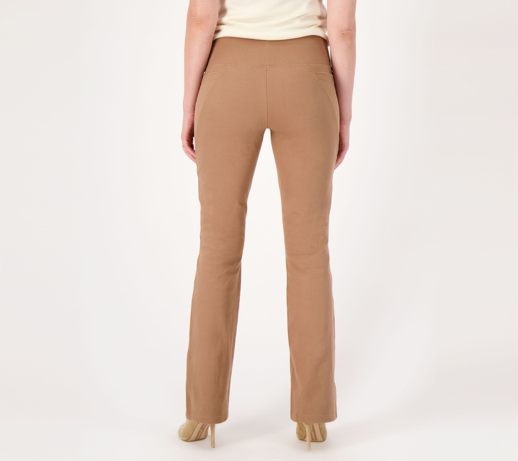 Women with Control Prime Stretch Denim Le Petite Flair Pants - QVC.com