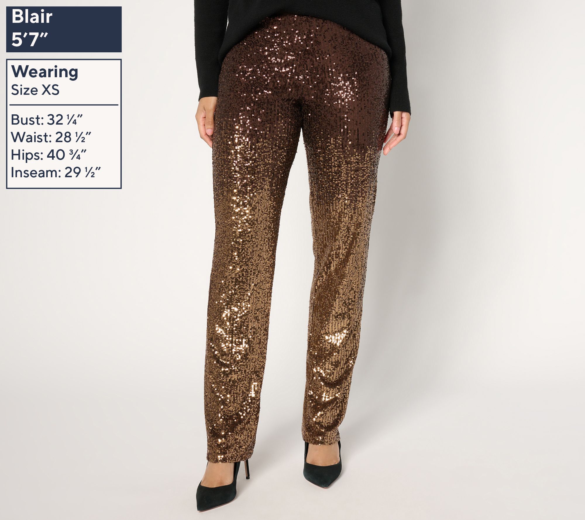Susan Graver Occasions Ombre Sequin Pull On Pants - QVC.com