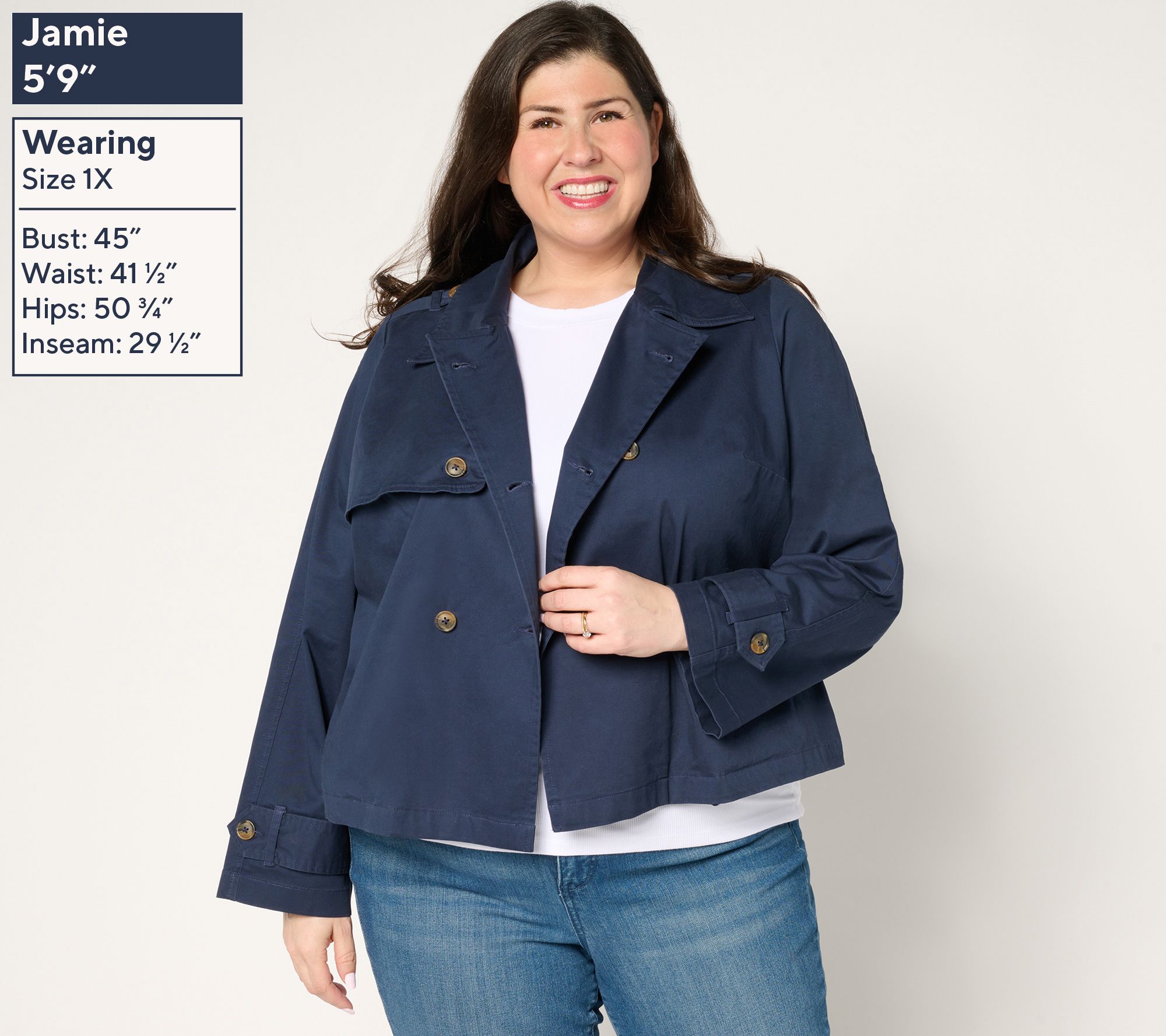 Me by Jennie Garth Cooper Cropped Trench Jacket - QVC.com