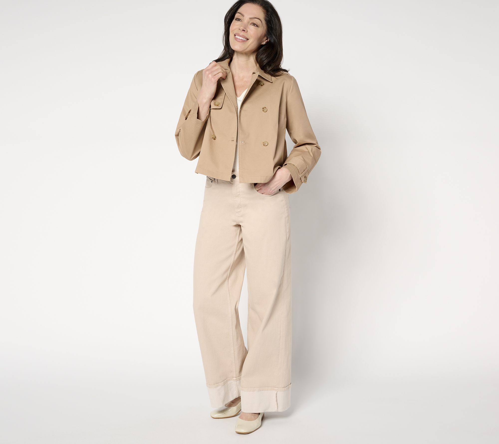 Me by Jennie Garth Cooper Cropped Trench Jacket - QVC.com