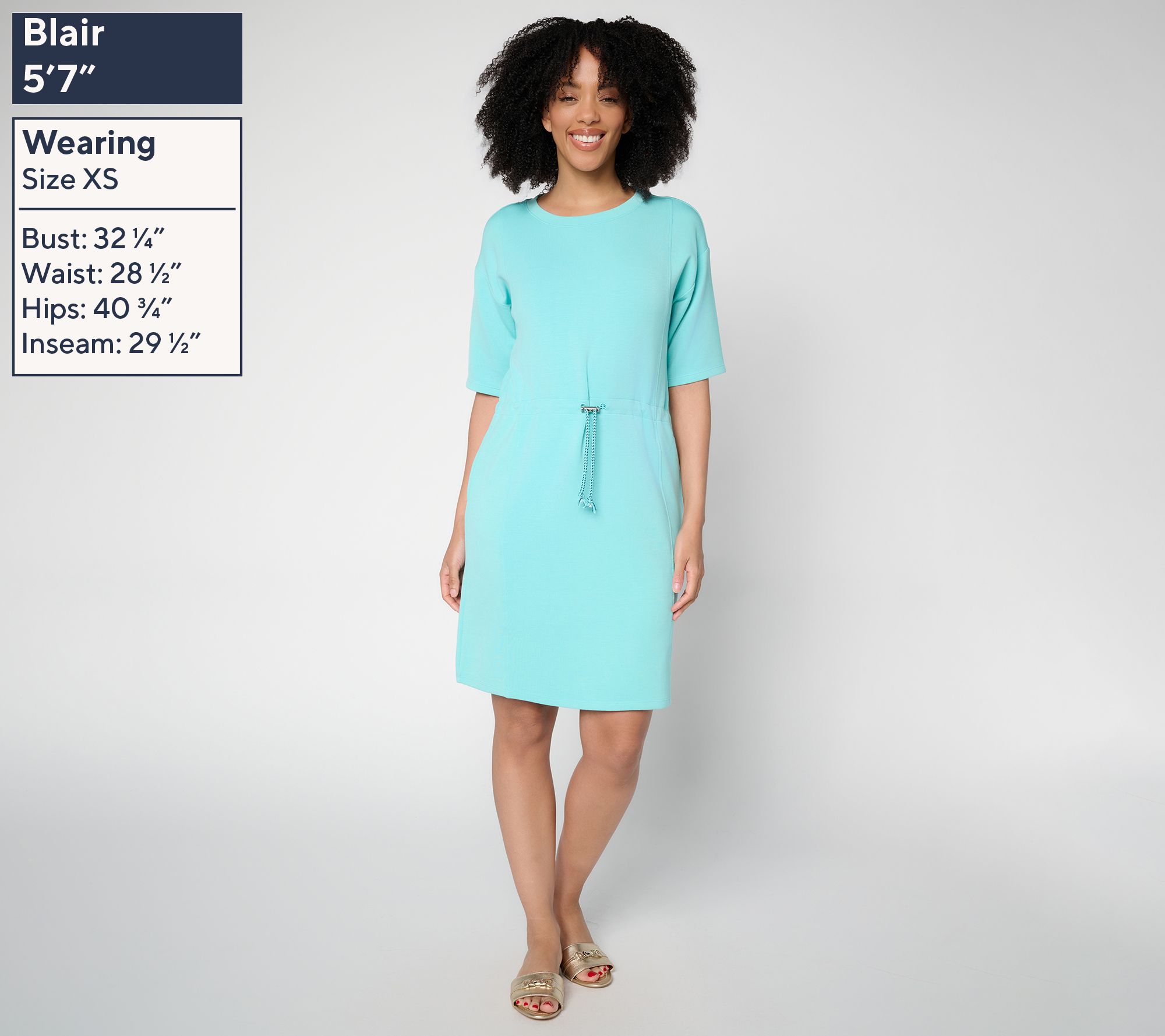 Belle by Kim Gravel Regular ScubaLuxe Bungee Waist Dress - QVC.com