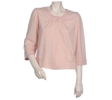 Carole Hochman Bed Jacket with Front Pockets - QVC.com