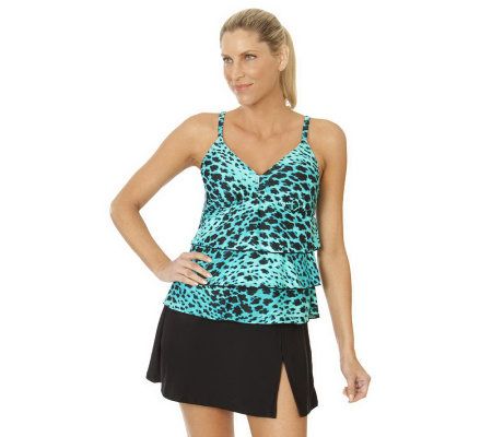 Ocean Dream Signature Skin Deep Tiered Tankini with Skirtini - QVC.com