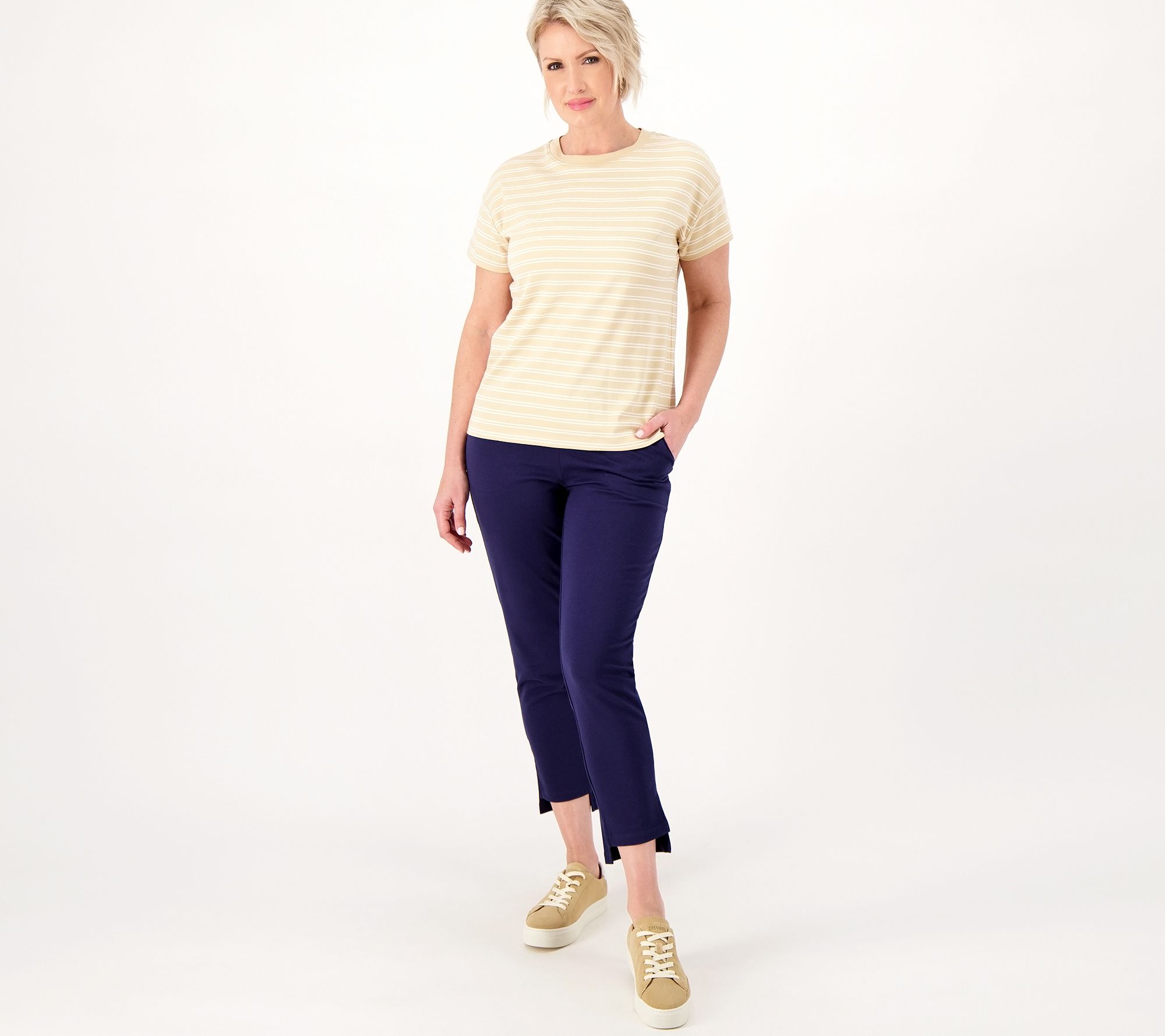 Sport Savvy Tall French Terry Ankle Pant w/ Step Hem - QVC.com