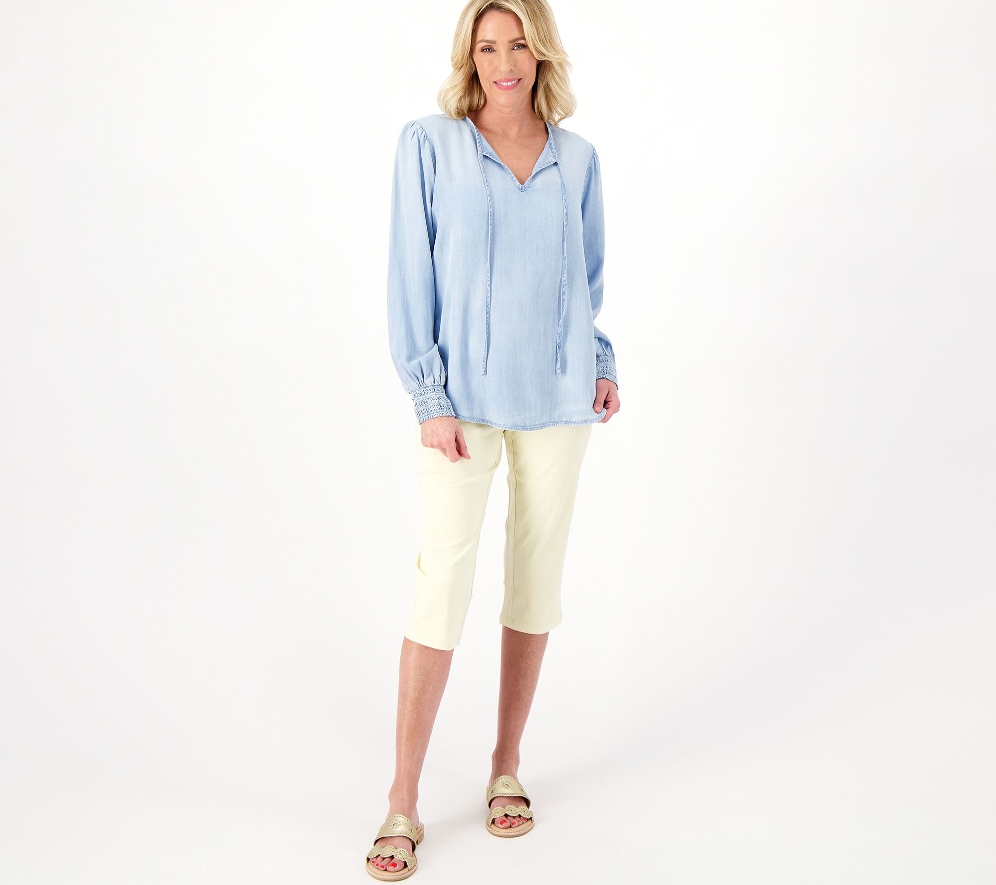 Belle by Kim Gravel Tall Citi Twill Capri Pants - QVC.com