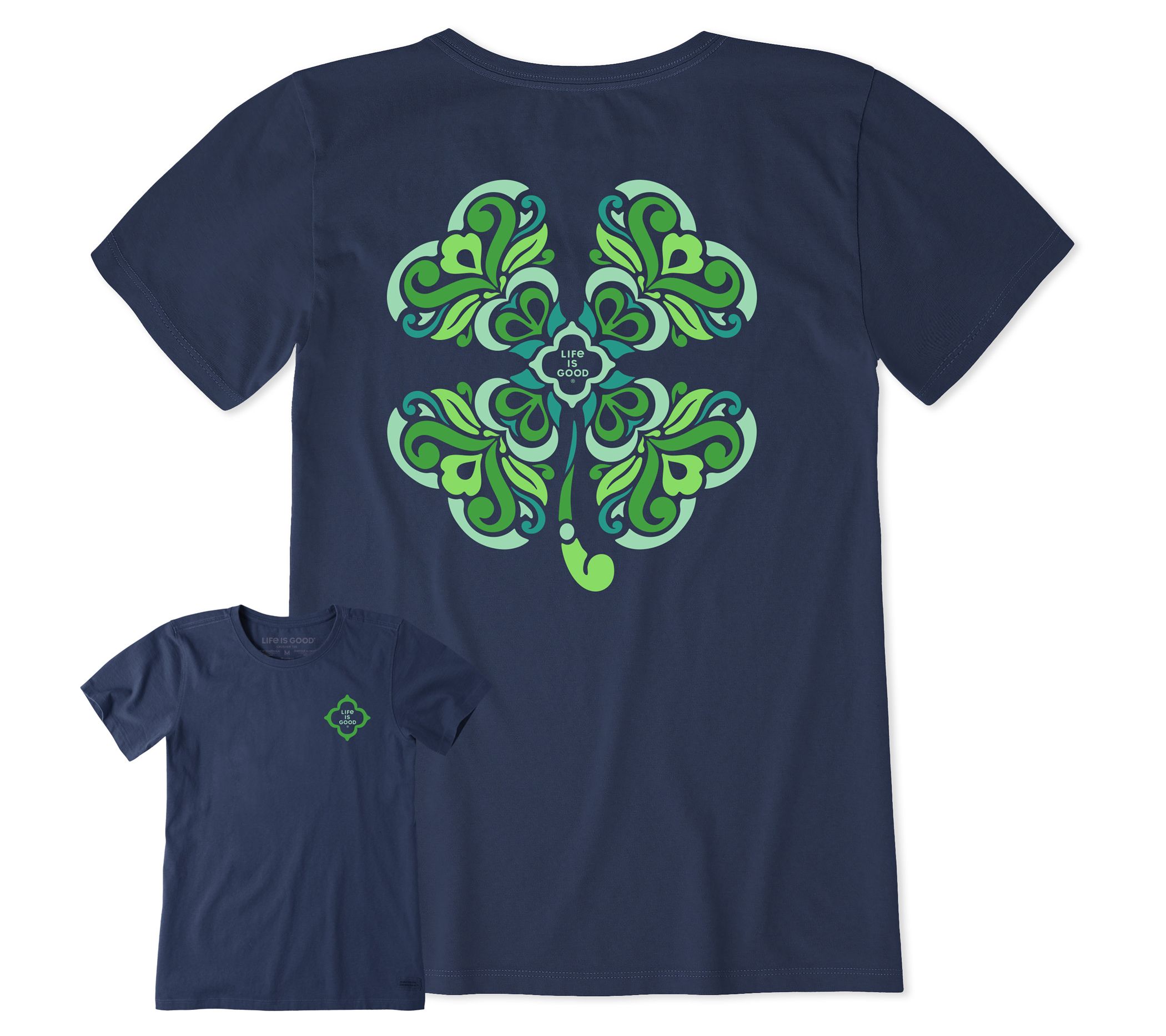 Life is Good Womens 4 Leaf Clover Swirl CrusherTee - QVC.com
