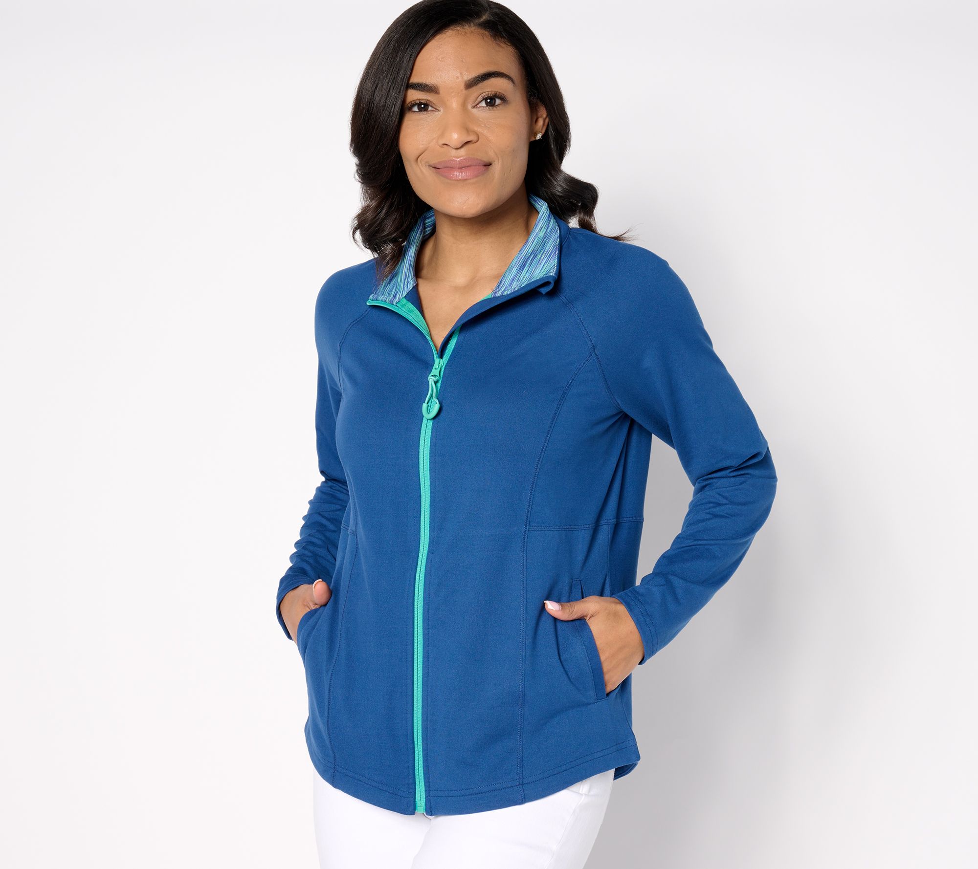 "As Is" Belle Body by Kim Gravel Zip Jacket with Inner Collar - QVC.com