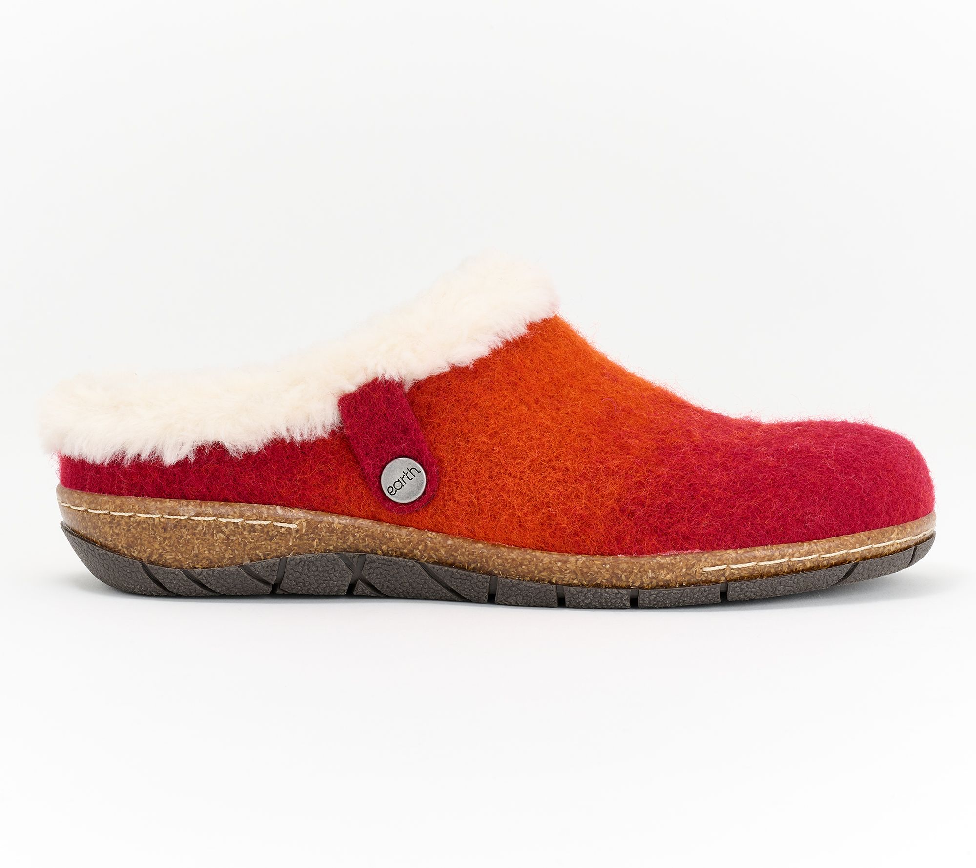 Earth Slip-On Wool Clogs with Faux Fur - Elena - QVC.com