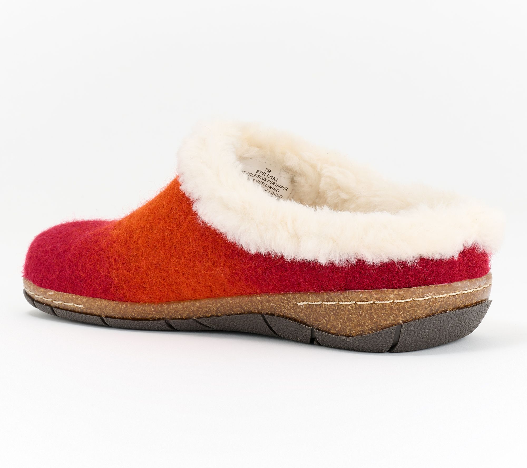 Earth Slip-On Wool Clogs with Faux Fur - Elena - QVC.com