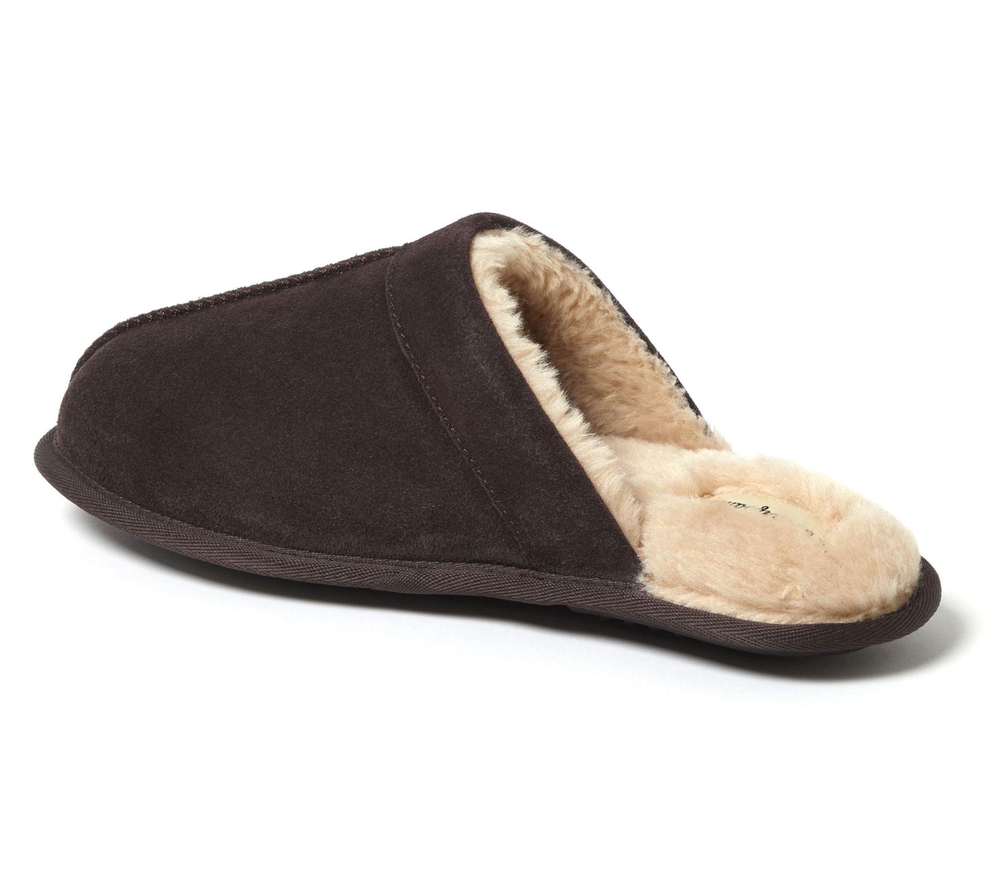 Dearfoams Men's Indoor/Outdoor Genuine Suede Scuff Slipper - QVC.com