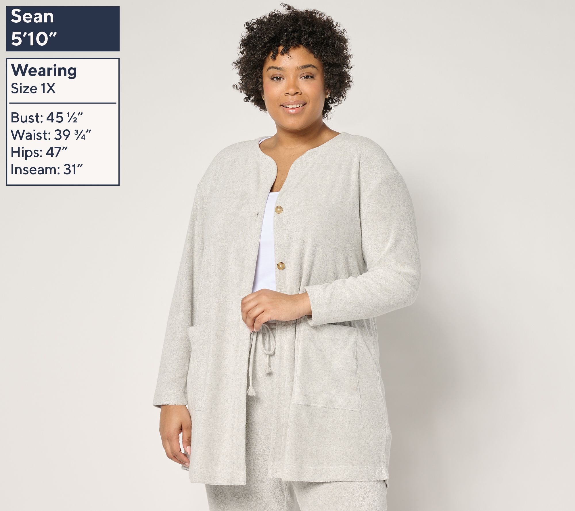 Modern Soul Comfort Soul Terry Cardigan - QVC.com