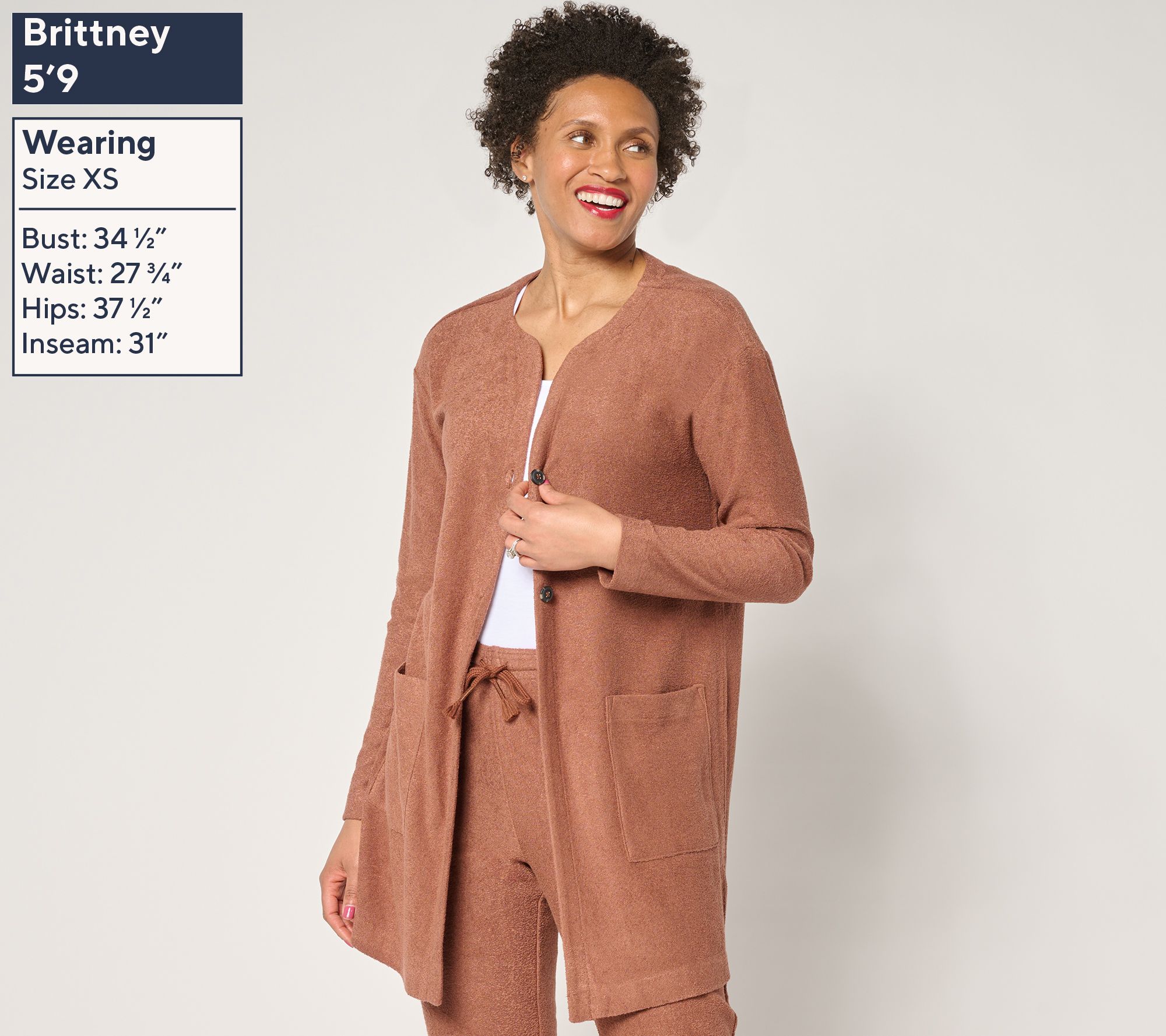 Modern Soul Comfort Soul Terry Cardigan - QVC.com