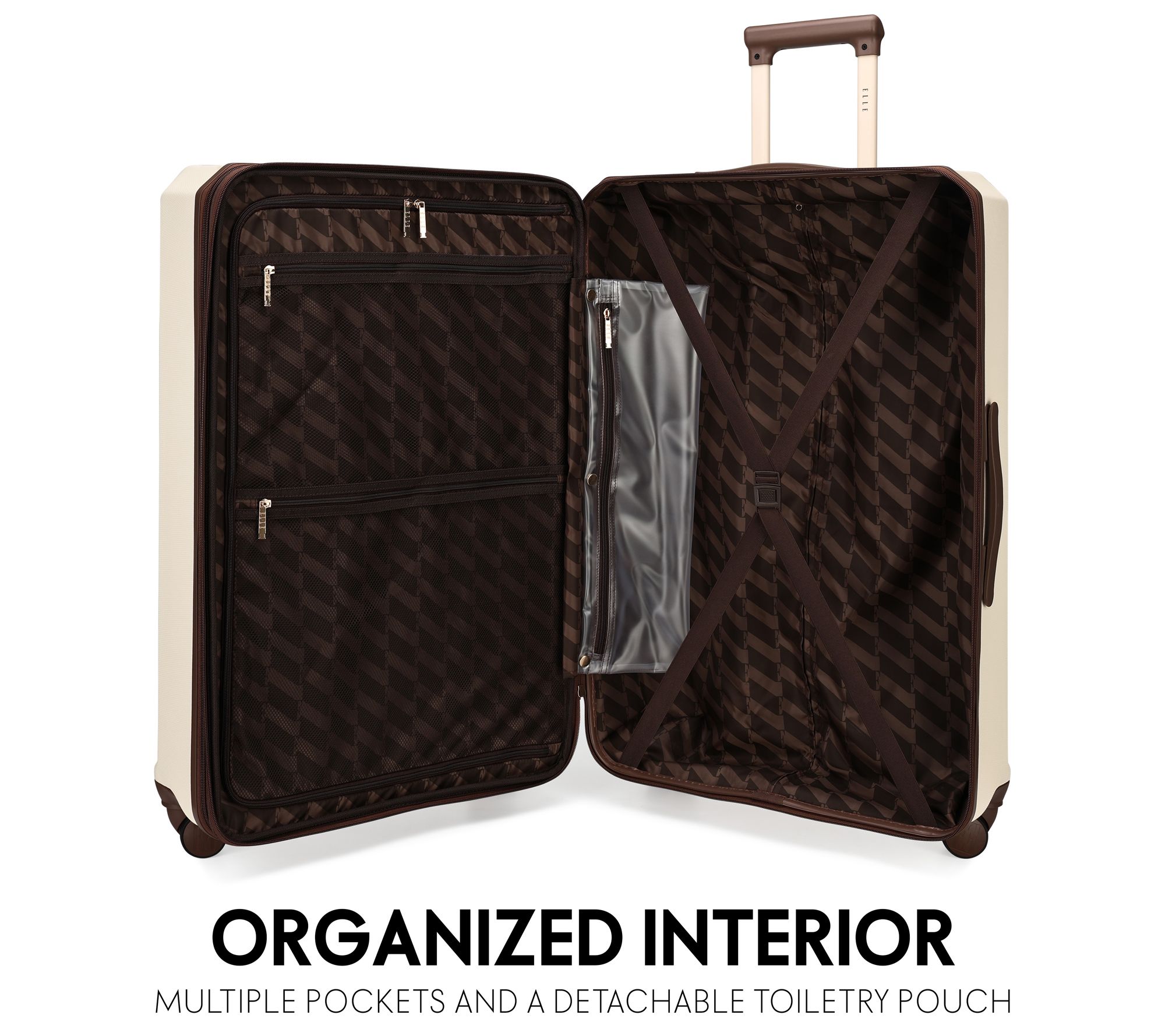 ELLE Luxe Journey Expandable Retro Spinner Luggage 3-Piece Set - QVC.com