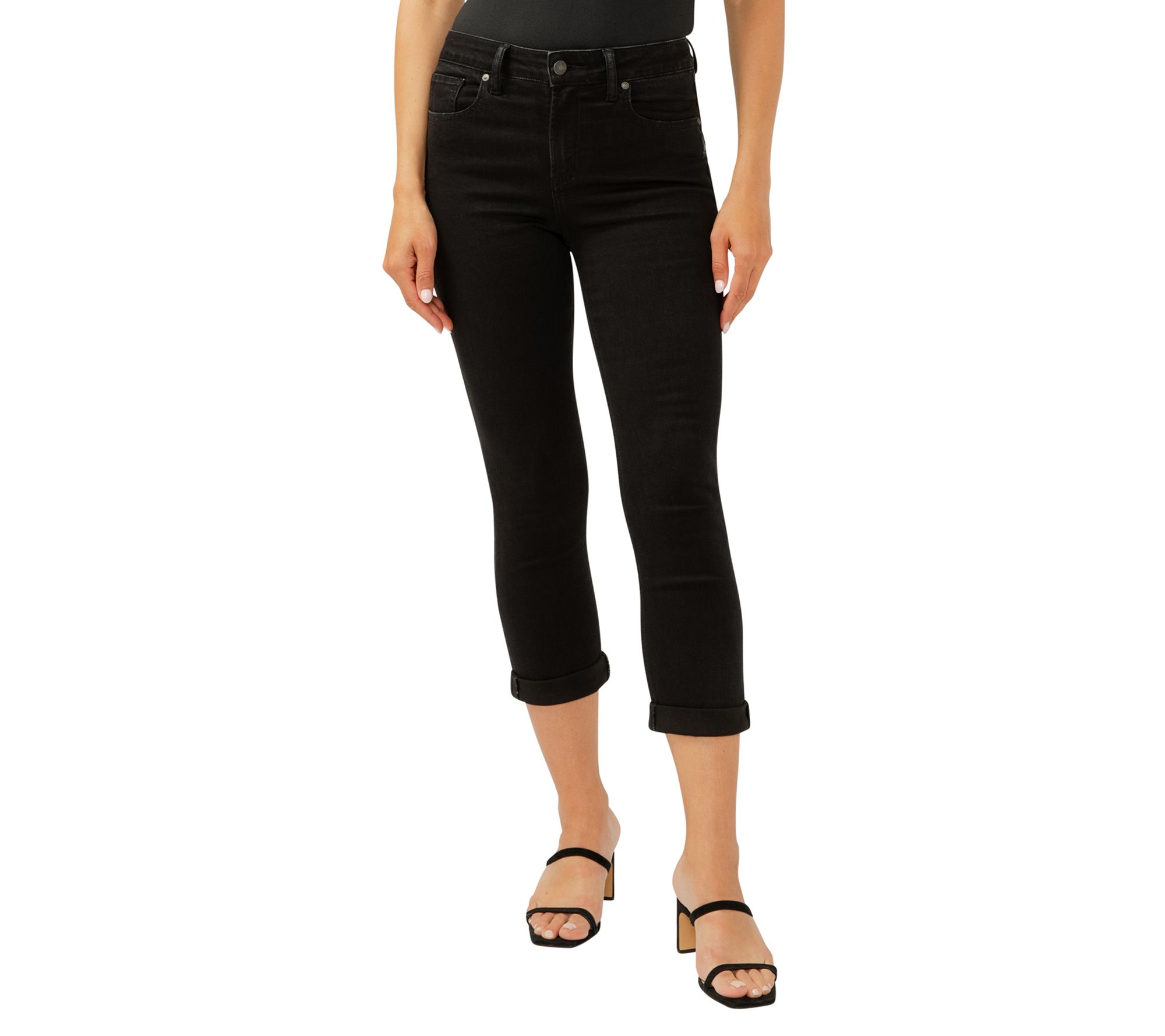 Silver Jeans Co. Women's Avery High Rise Capri- Black - QVC.com