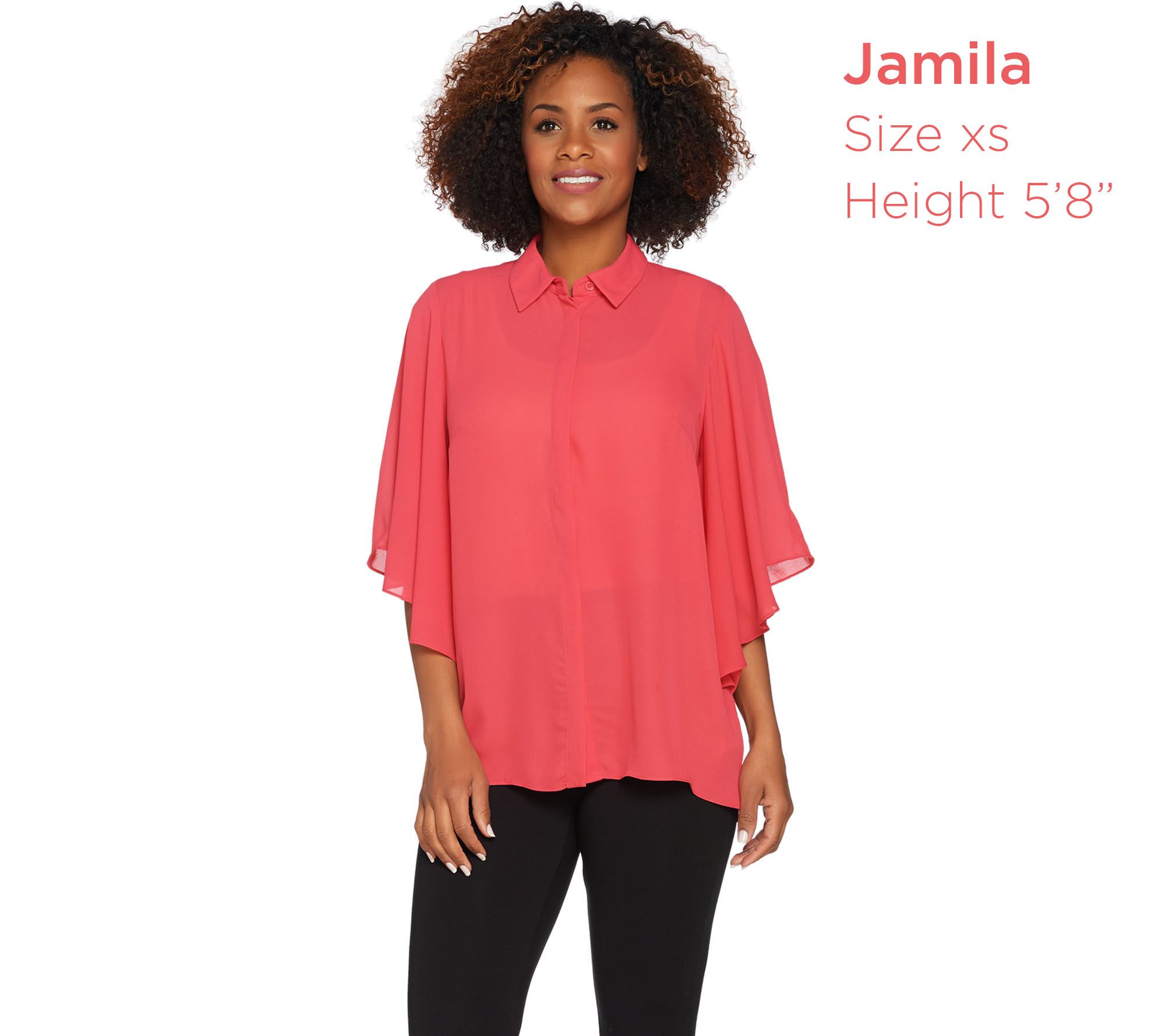 Joan Rivers Silky Blouse with Flutter Sleeves - QVC.com