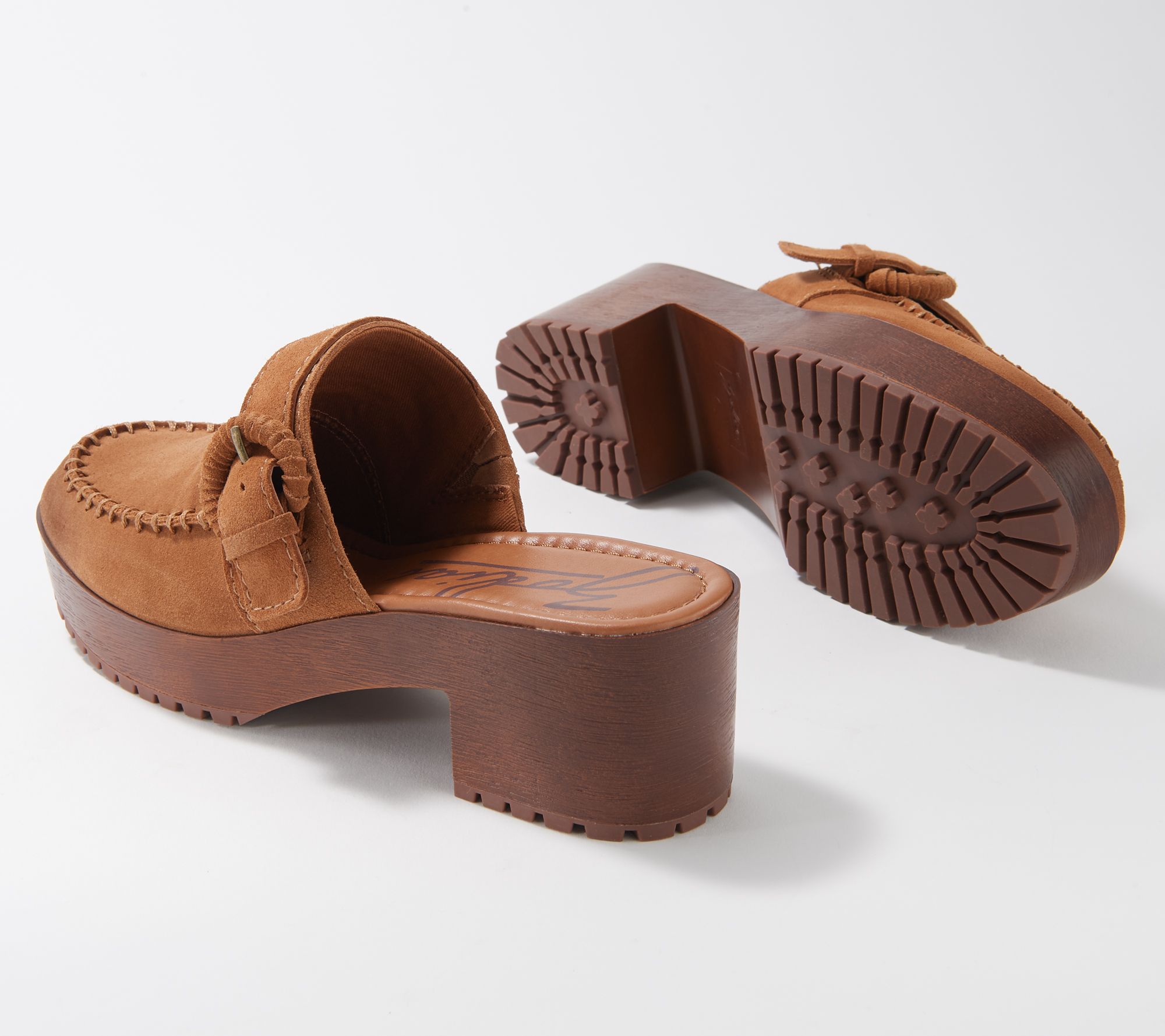 "As Is" Zodiac Suede Heeled Clog - Raine - QVC.com