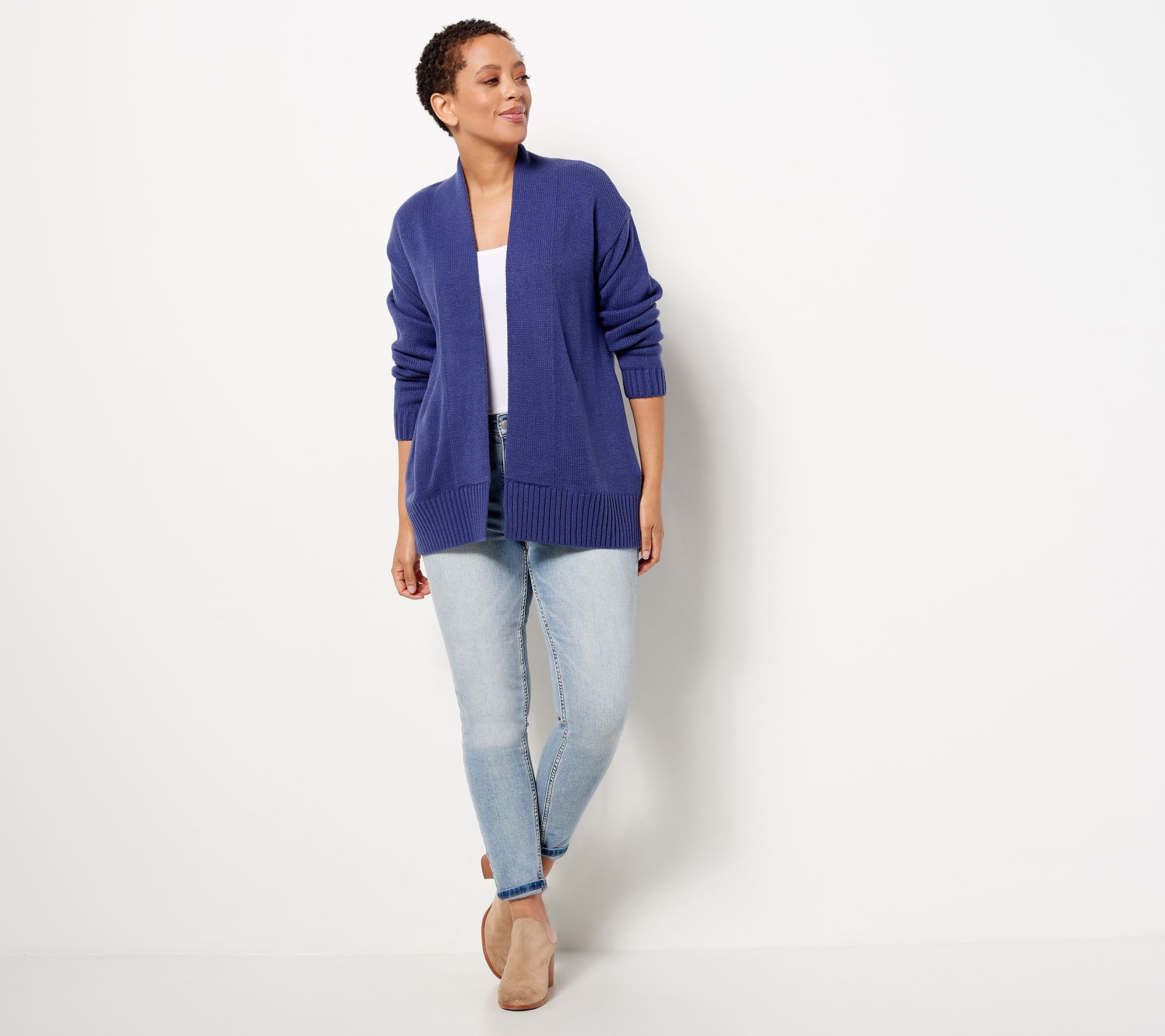Candace Cameron Bure Novelty Jacquard Open Cardigan - QVC.com