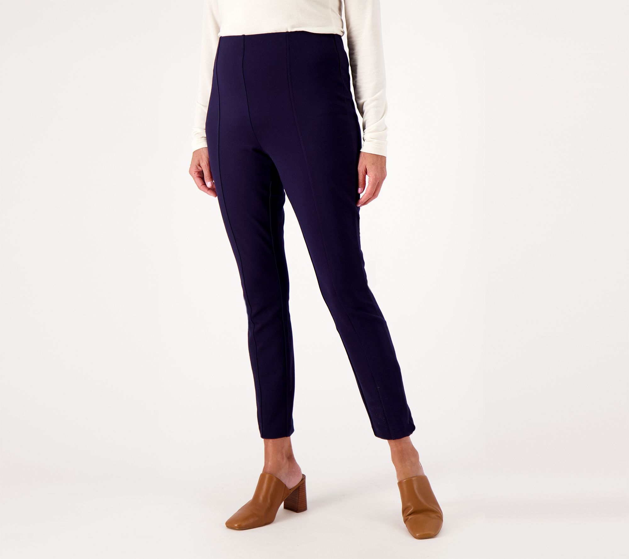 Day2Day by Duette NYC Petite Ponte Knit Skinny Pants - QVC.com