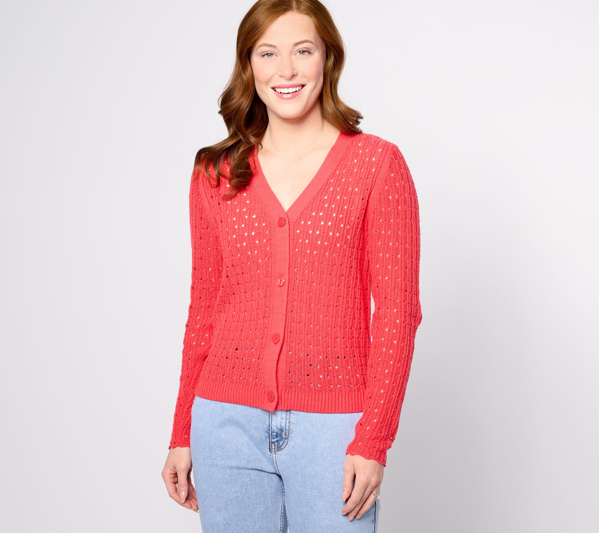 "As Is" BEAUTIFUL by Lawrence Zarian Novelty Stitch Cardigan - QVC.com