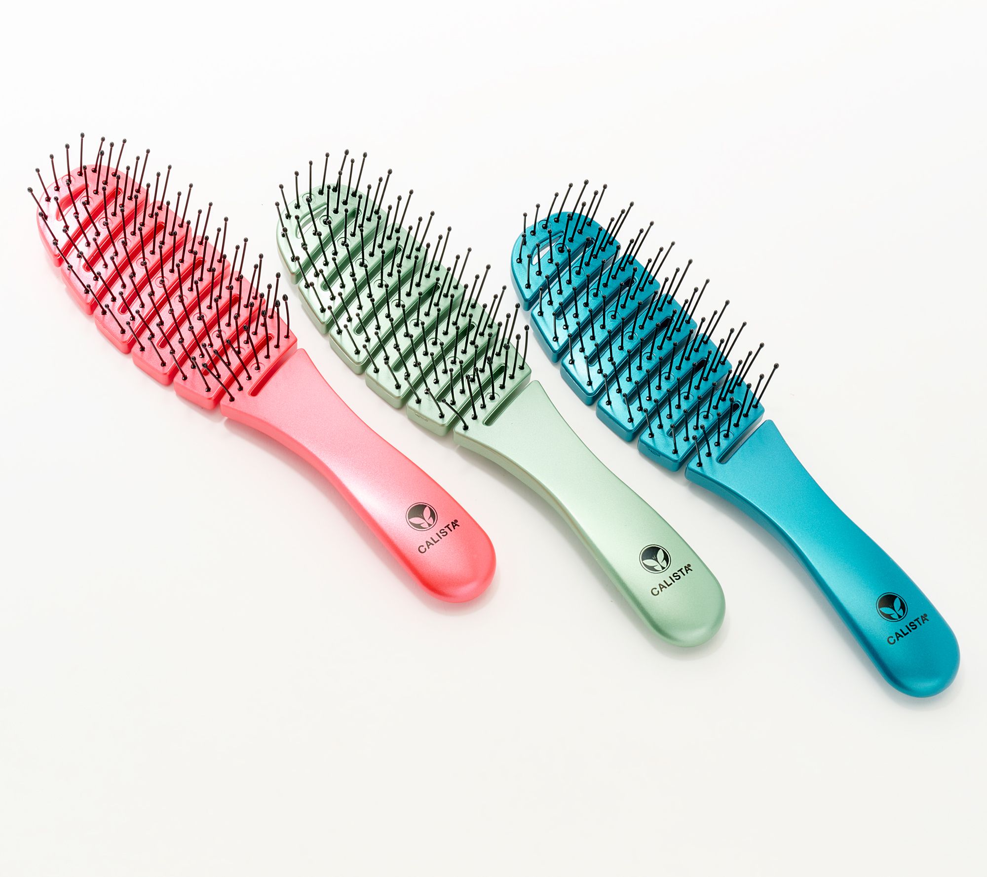 Calista Smoothie Brush Trio- Red, Silver, Gold - QVC.com