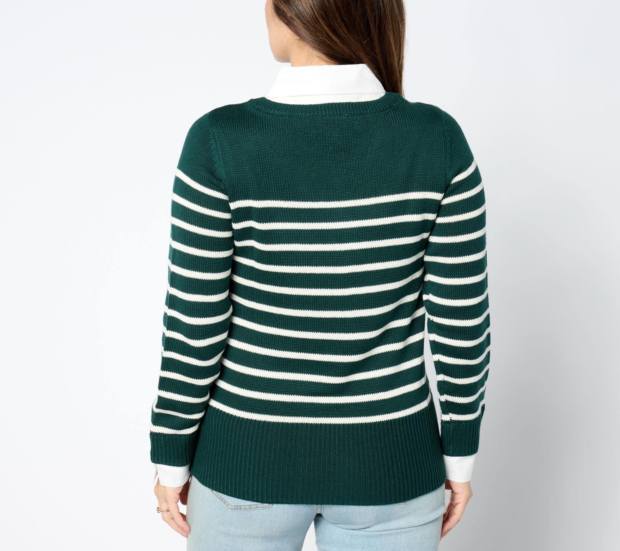 "As Is" Joan Rivers Mixed Media 2Fer Sweater - QVC.com