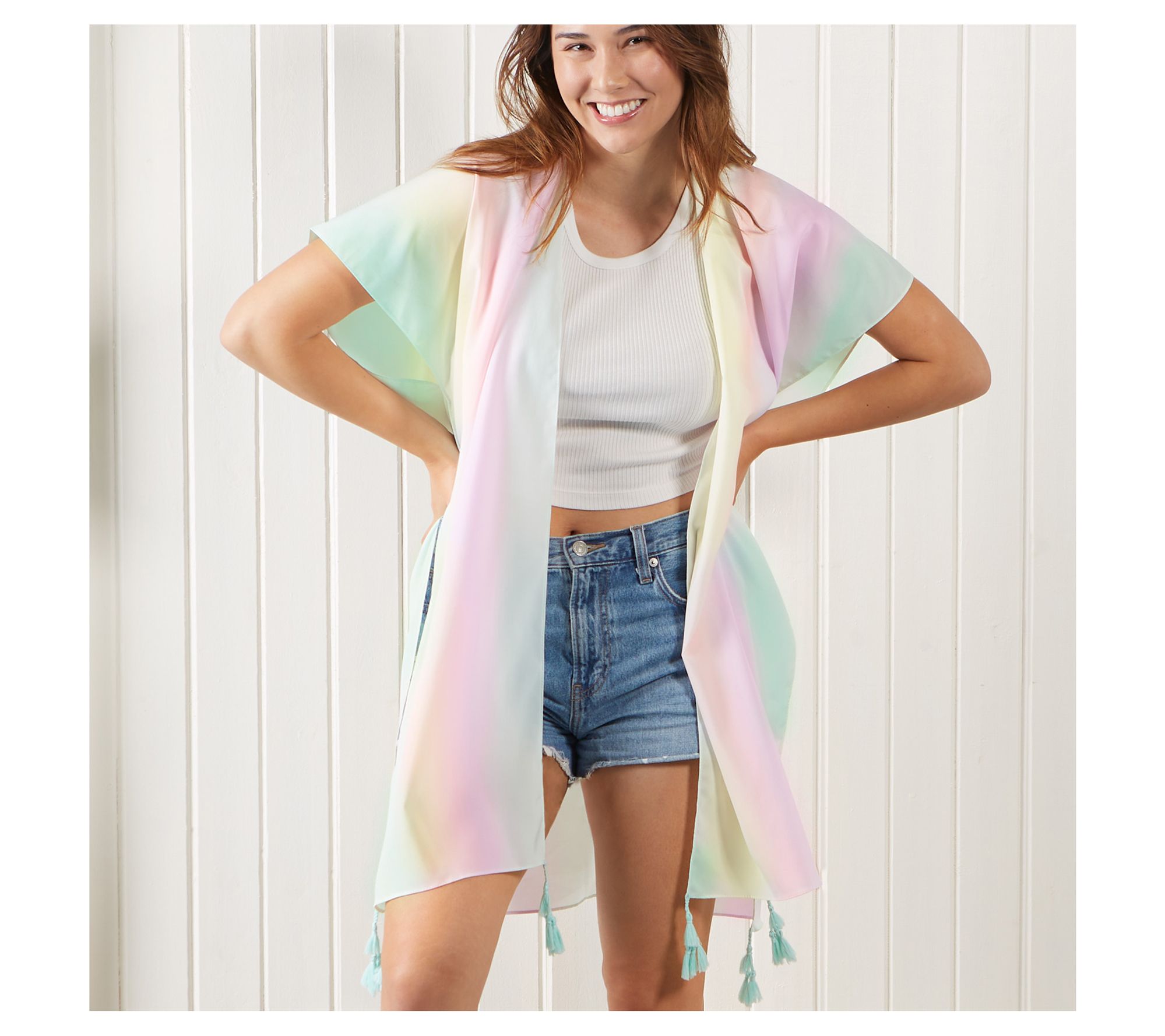 Hadley Wren Cora Kimono - QVC.com