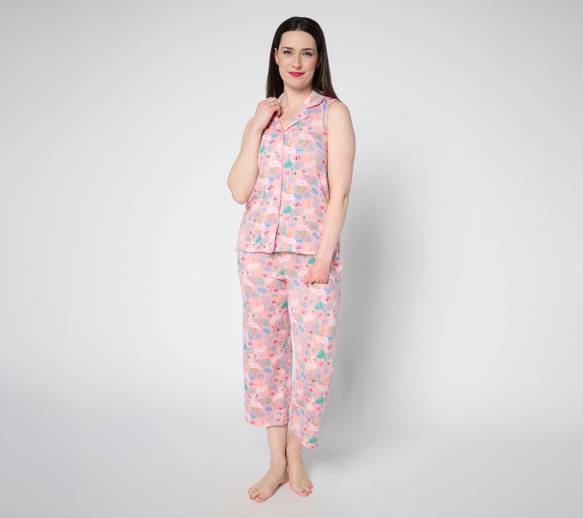 "As Is" MUK LUKS Ribbed Butterknit Sleeveless Pajama Set - QVC.com