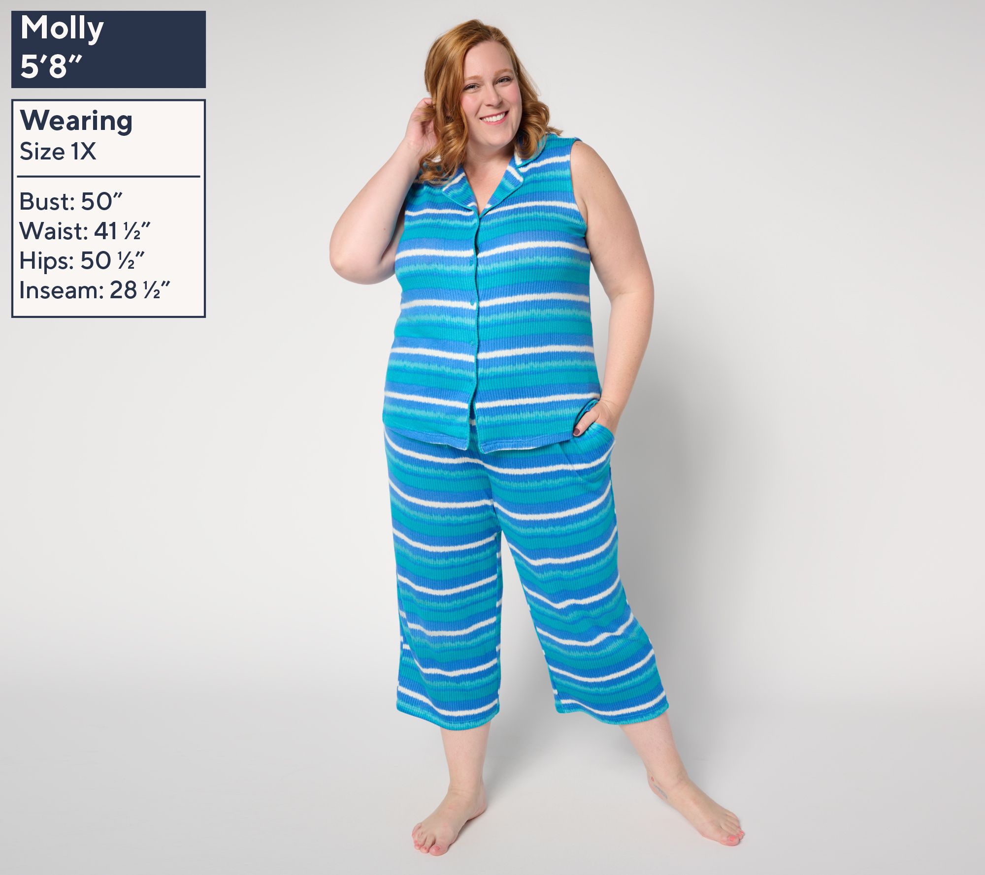 "As Is" MUK LUKS Ribbed Butterknit Sleeveless Pajama Set - QVC.com