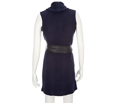 Kris Jenner Kollection Vest with Faux Leather Belt - QVC.com