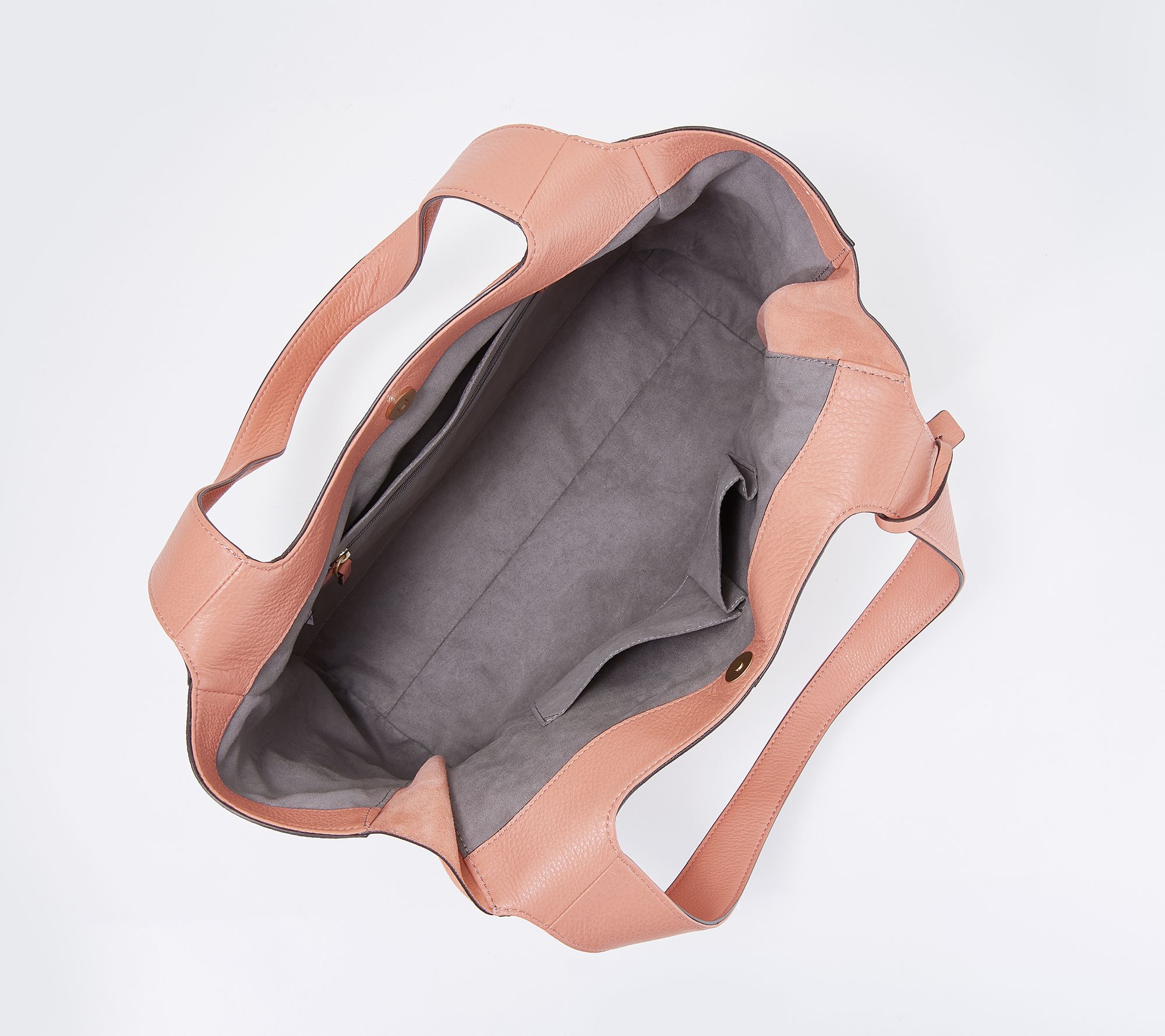 Vince Camuto Large Leather Tote with Zip Detail - Cory - QVC.com