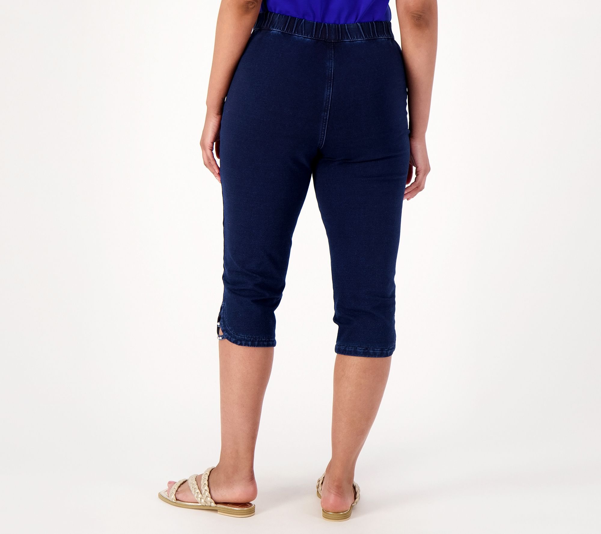 "As Is" Quacker Factory DreamJeannes Sparkle and Shine Capri - QVC.com