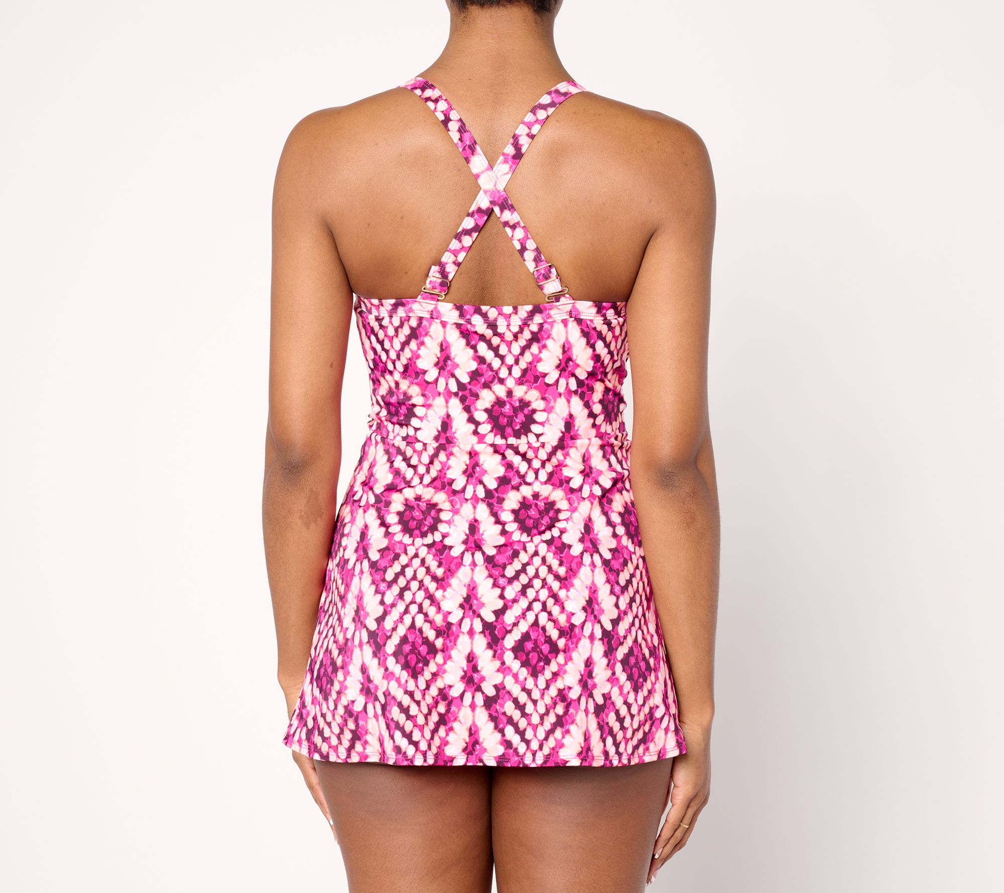 "As Is" Susan Graver Soleil Knotted Side Swim Dress - QVC.com