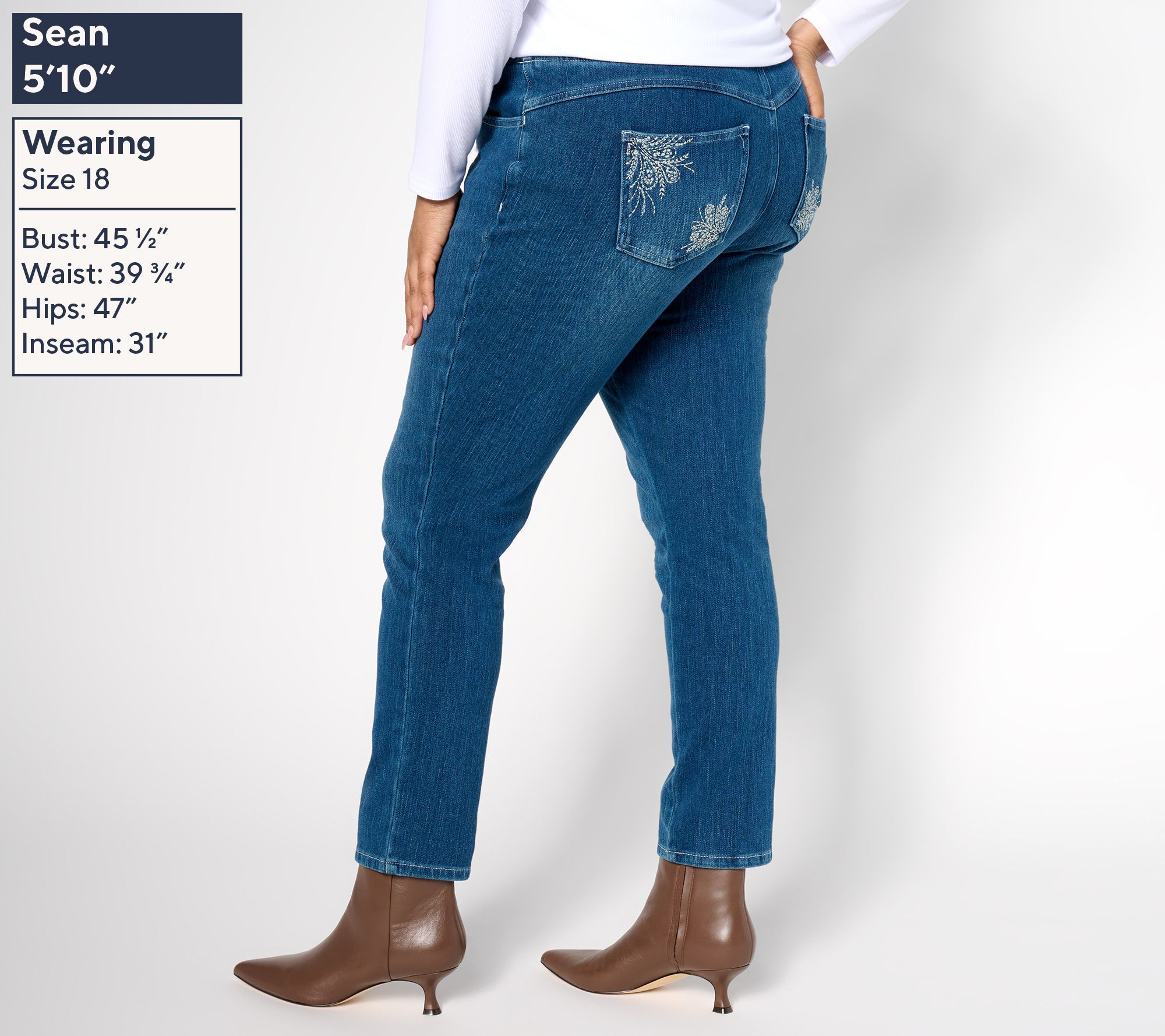 Belle by Kim Gravel Flexibelle Paisley Belle Curve Jean - QVC.com