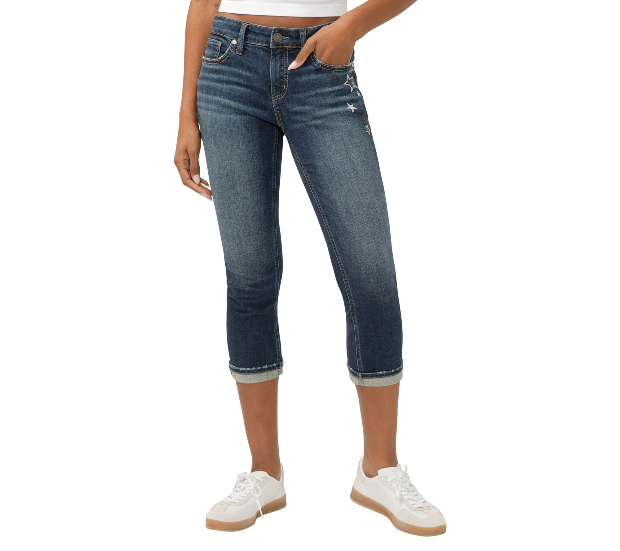 Silver Jeans Women's Elyse Mid Rise Capri - HONOR - QVC.com