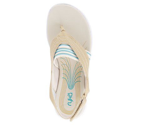 Ryka Canvas Slingback Sandals with Top Goring - QVC.com