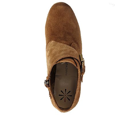 Isaac Mizrahi Live! Suede Ankle Boots with Buckle - QVC.com