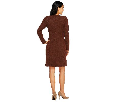 Isaac Mizrahi Live! Knit Tweed Dress with Seaming - QVC.com