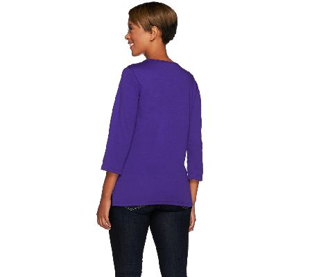 Quacker Factory Witch's Brew Embellished 3/4 Sleeve T-shirt - QVC.com