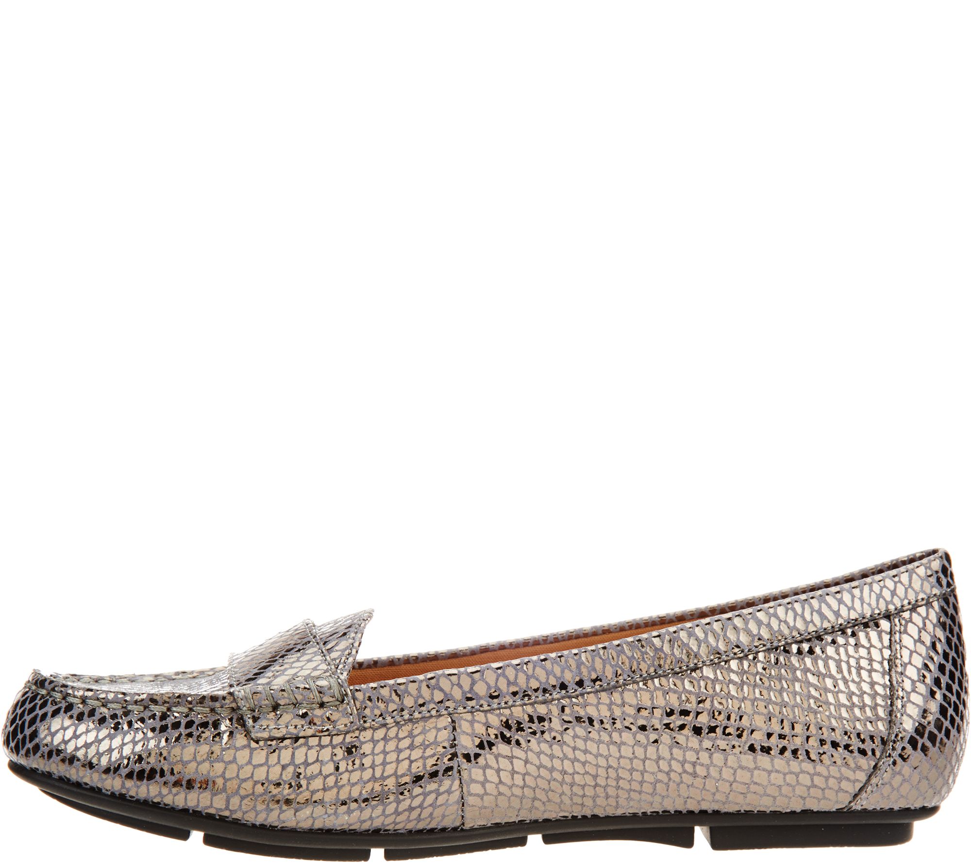 "As Is" Vionic Orthotic Suede Snake Print Moccasins - Larrun - QVC.com