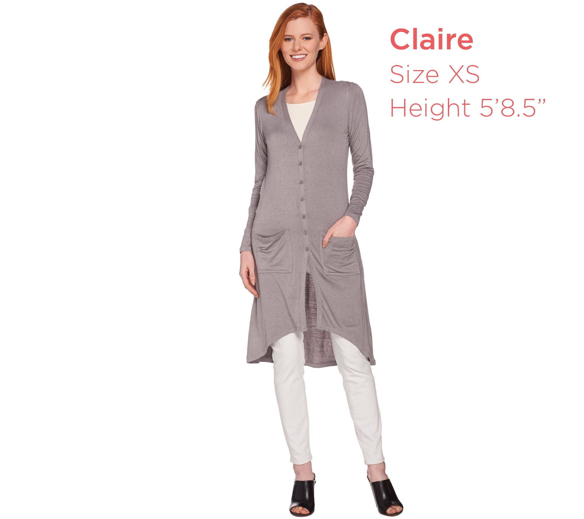 "As Is" Lisa Rinna Collection Hi-Low Knit Duster Cardigan - QVC.com