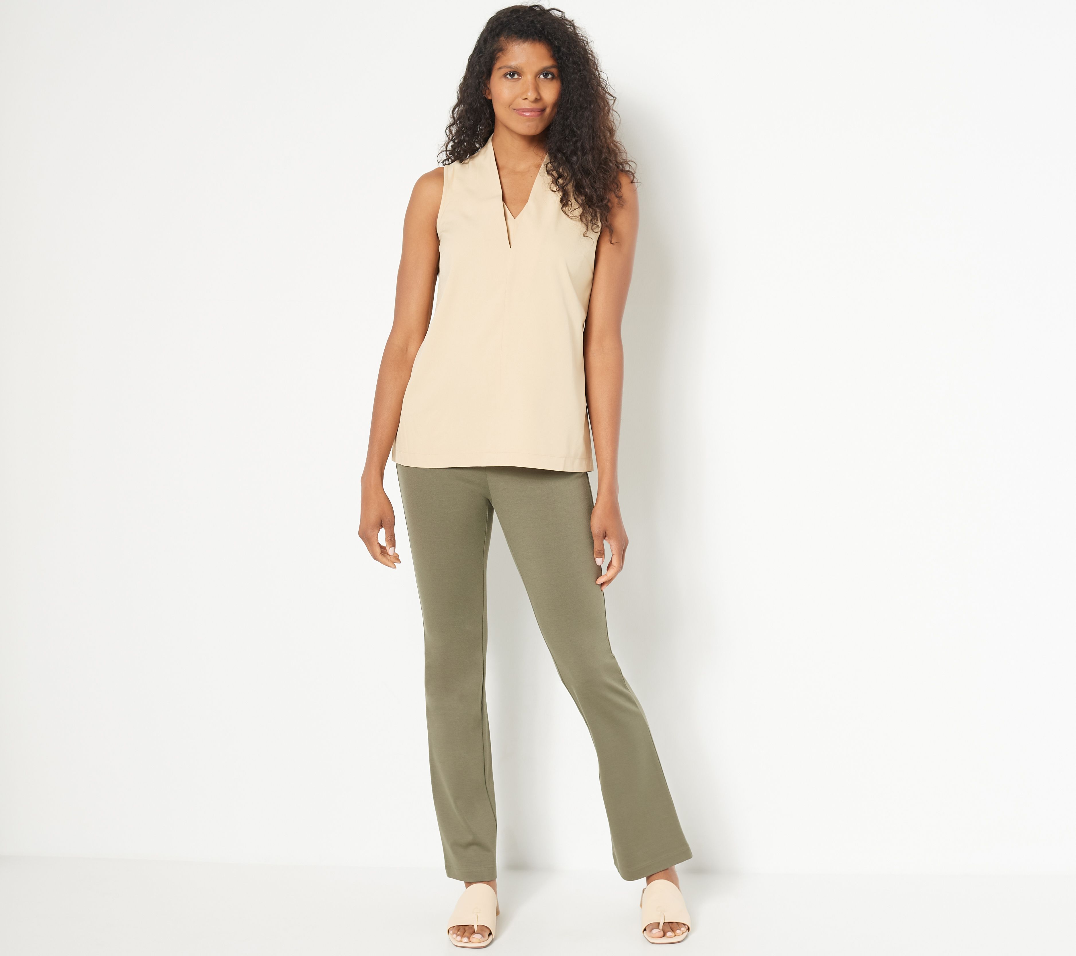 "As Is" Studio Park x Jayne Brown Petite Ponte Bootcut Pull-On Pants ...