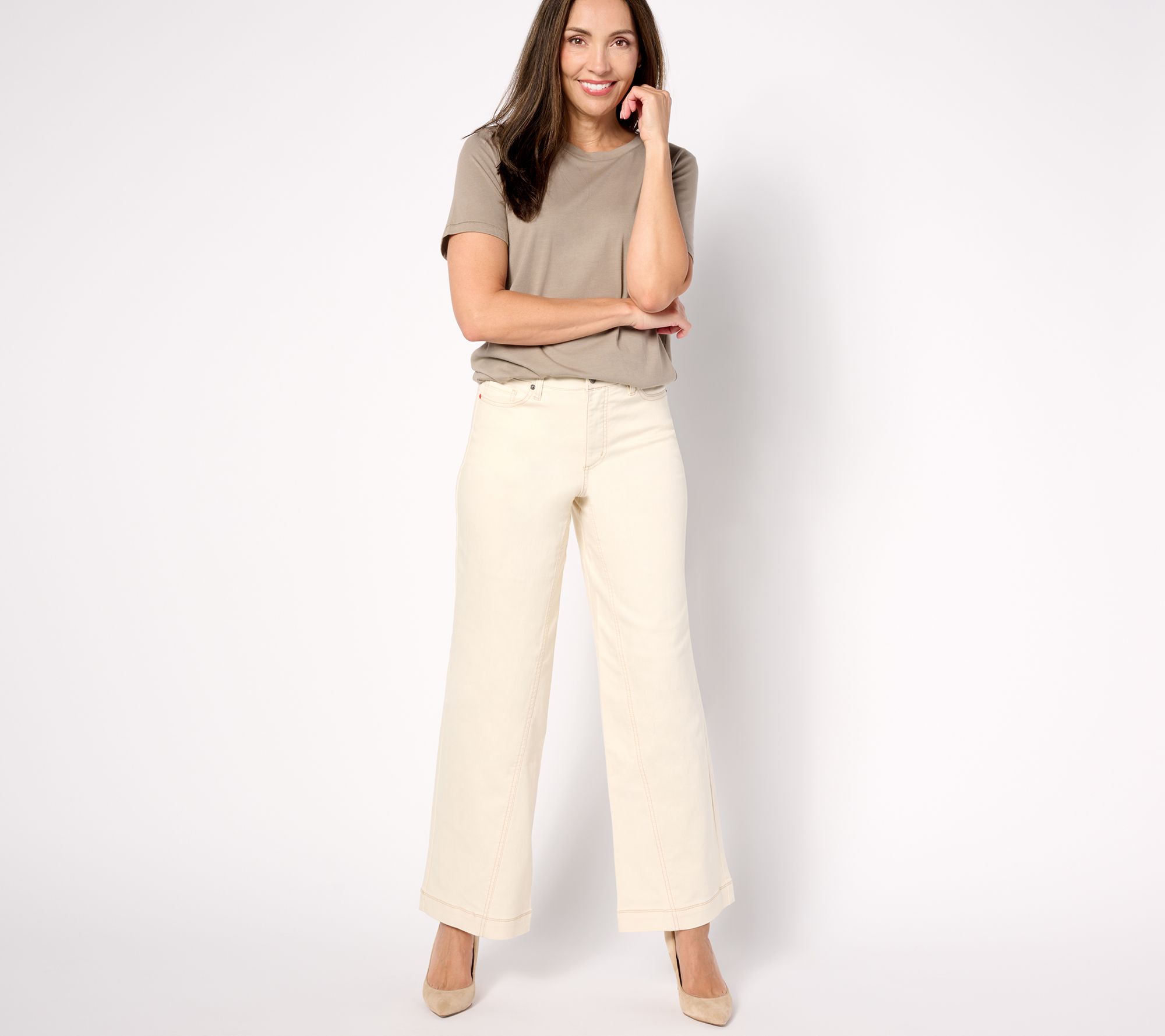 Peace Love World Wide Leg Denim Jeans - QVC.com