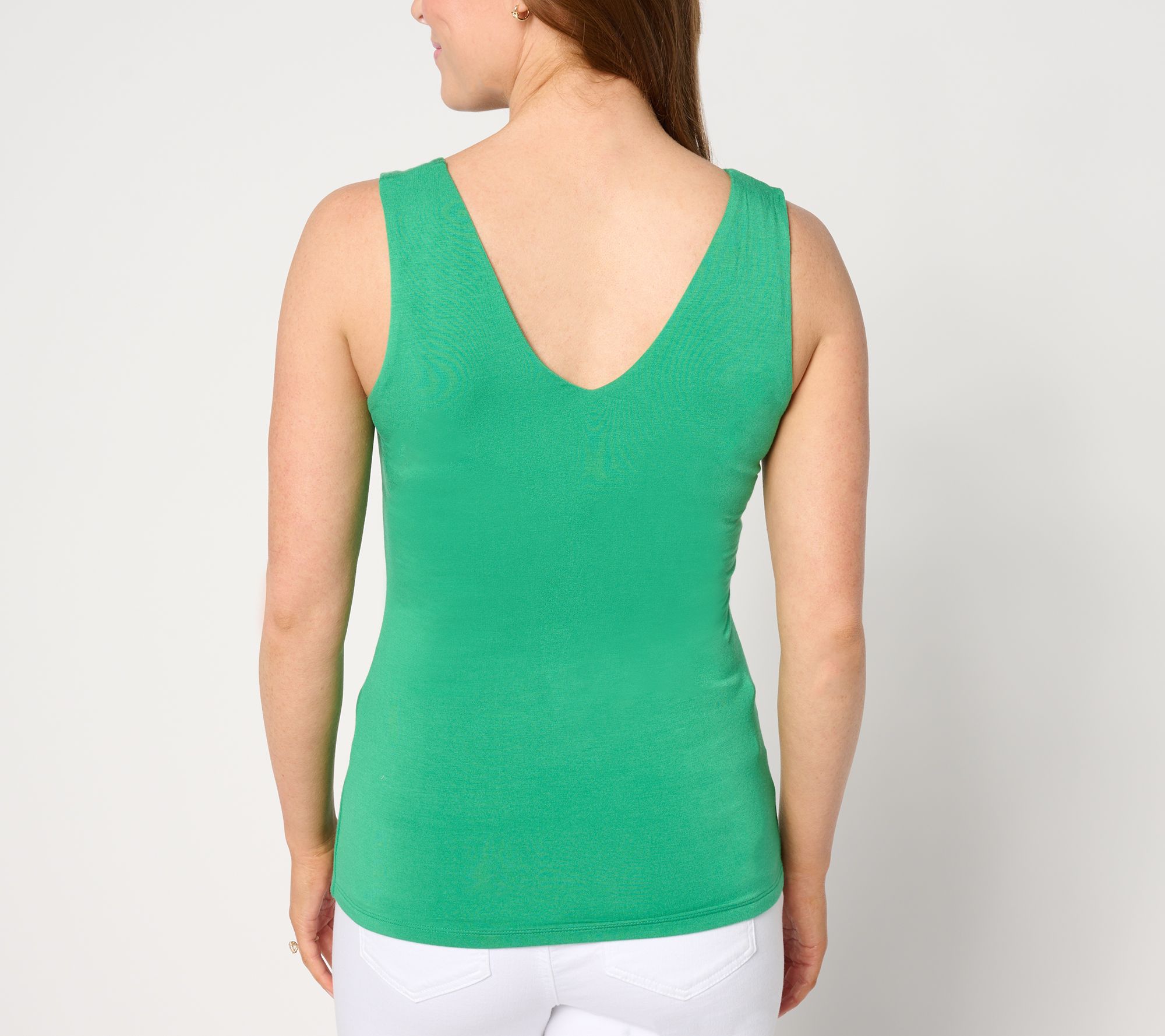 "As Is" Joan Rivers Wardrobe Builder Butter Tank Top with Dual Neckline ...