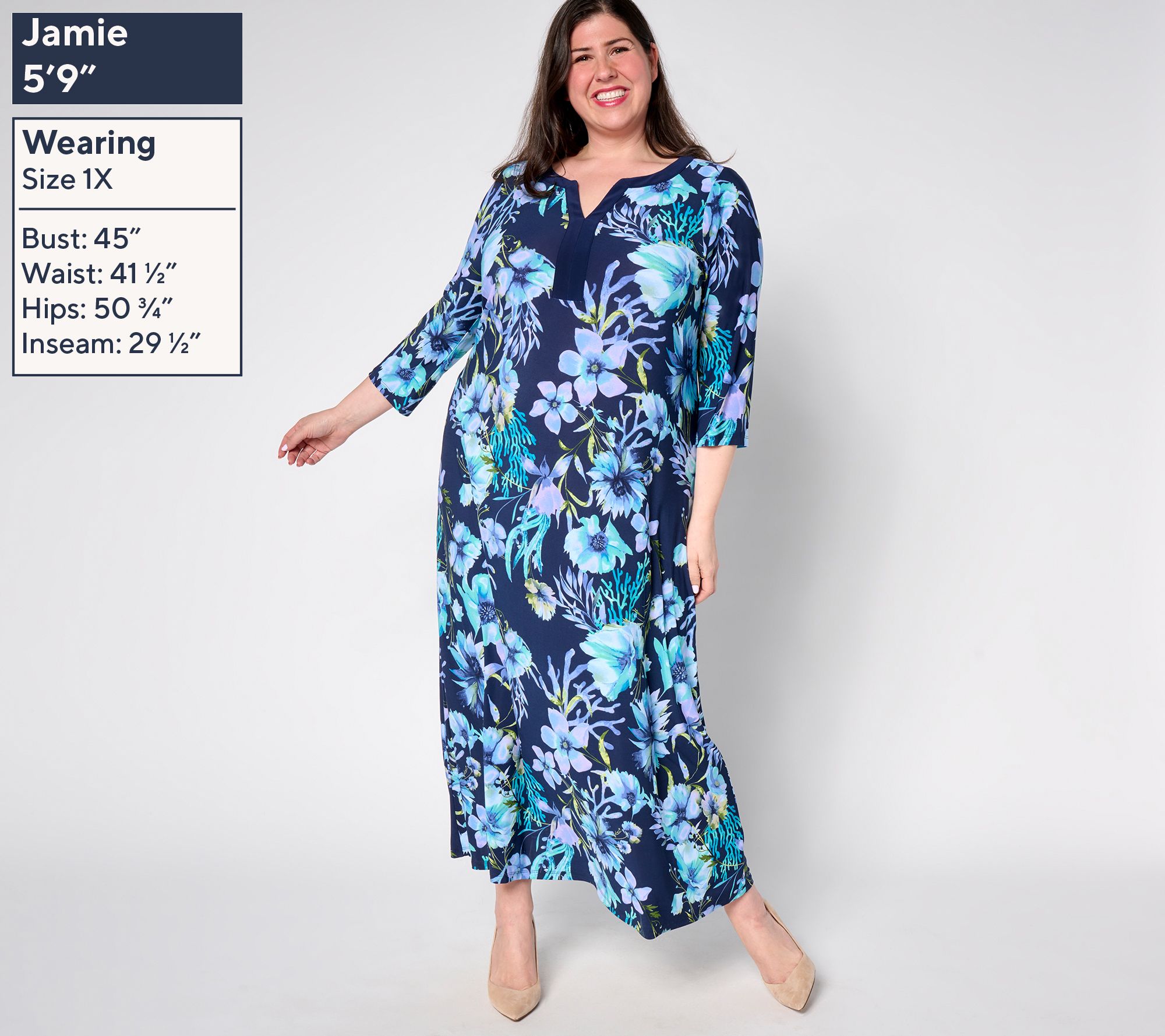 Attitudes by Renee Como Jersey Printed Maxi Dress - QVC.com